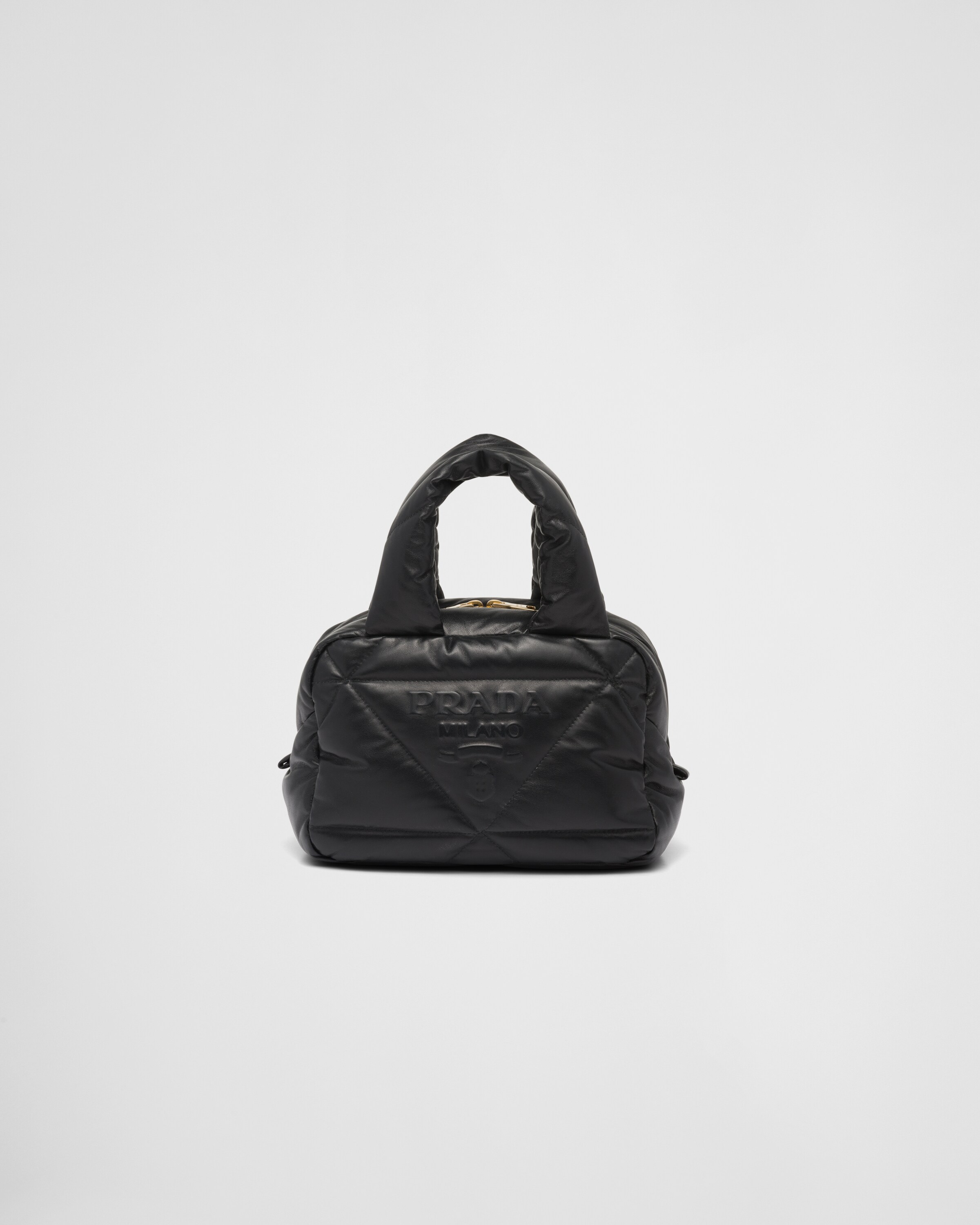 Black Quilted nappa leather top-handle bag | Prada