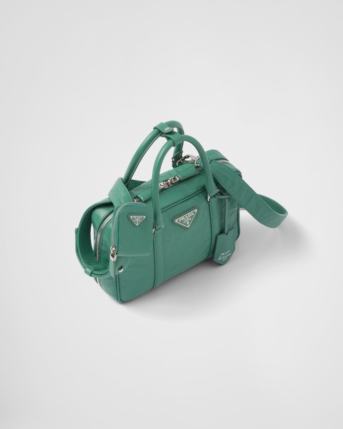 Sac à Main En Cuir Nappa Vieilli Vert Sauge | PRADA