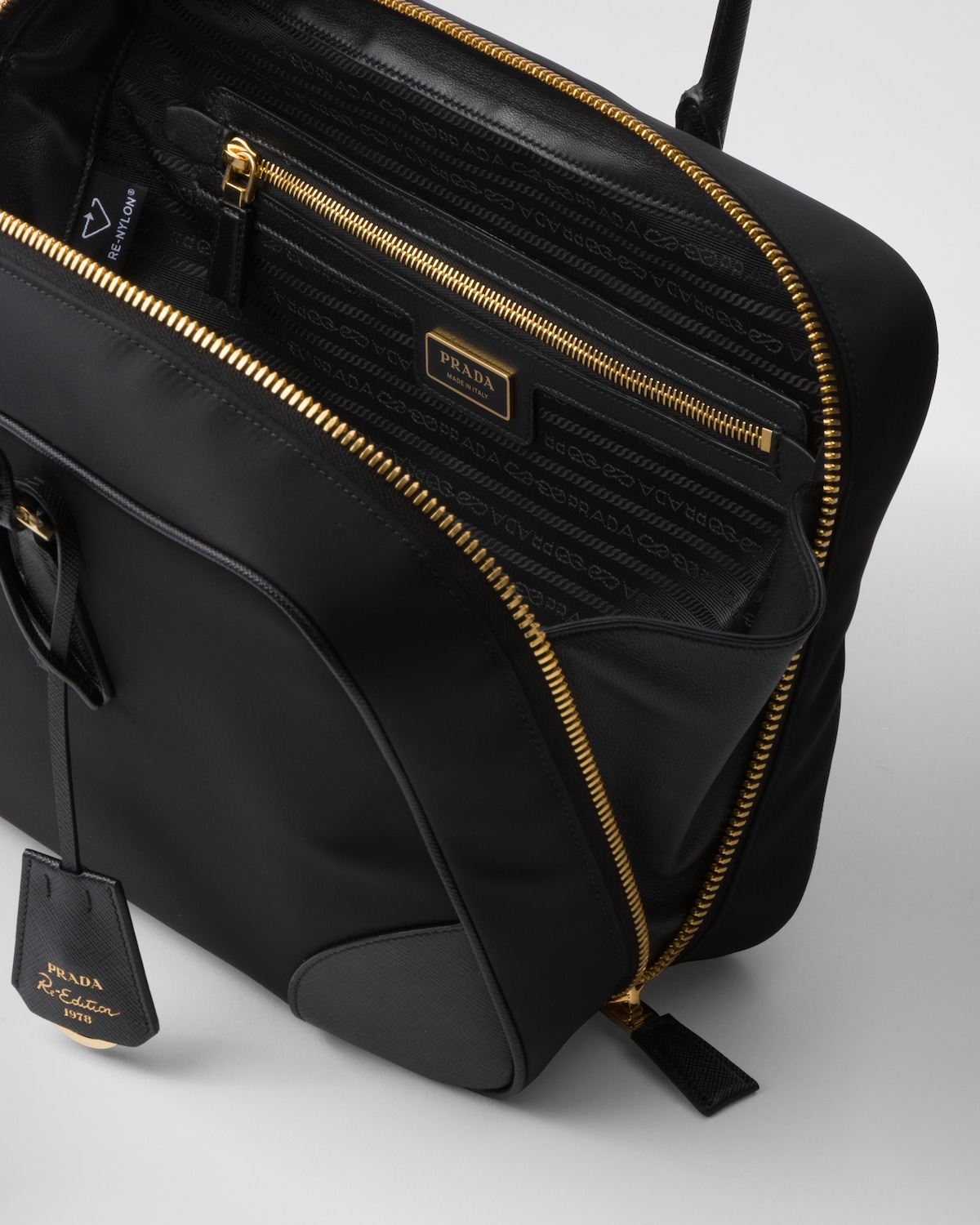 Black Prada Re-edition 1978 Large Re-nylon And Saffiano Leather Two ...