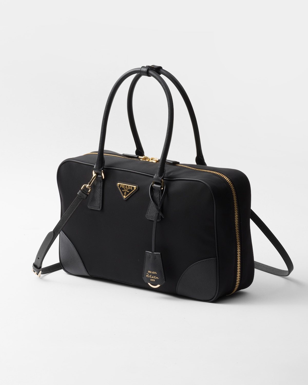Black Prada Re-edition 1978 Large Re-nylon And Saffiano Leather Two ...