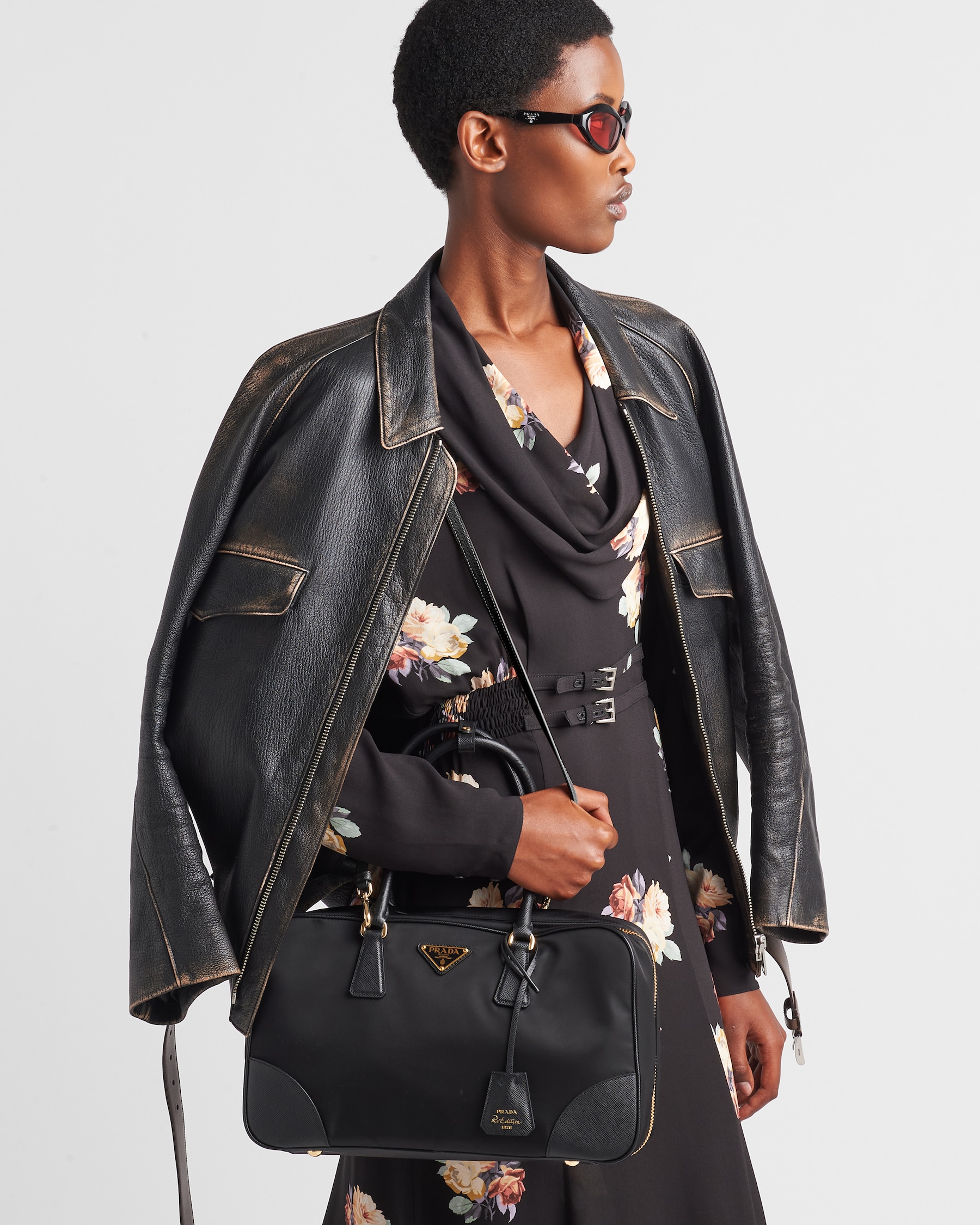 Black Prada Re-edition 1978 Large Re-nylon And Saffiano Leather Two ...