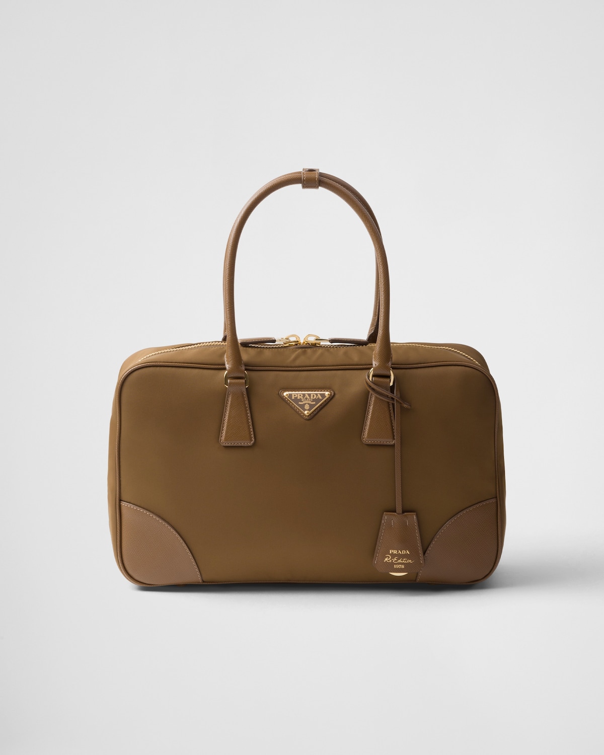 Cork Beige Prada Re-edition 1978 Large Re-nylon And Saffiano Leather ...