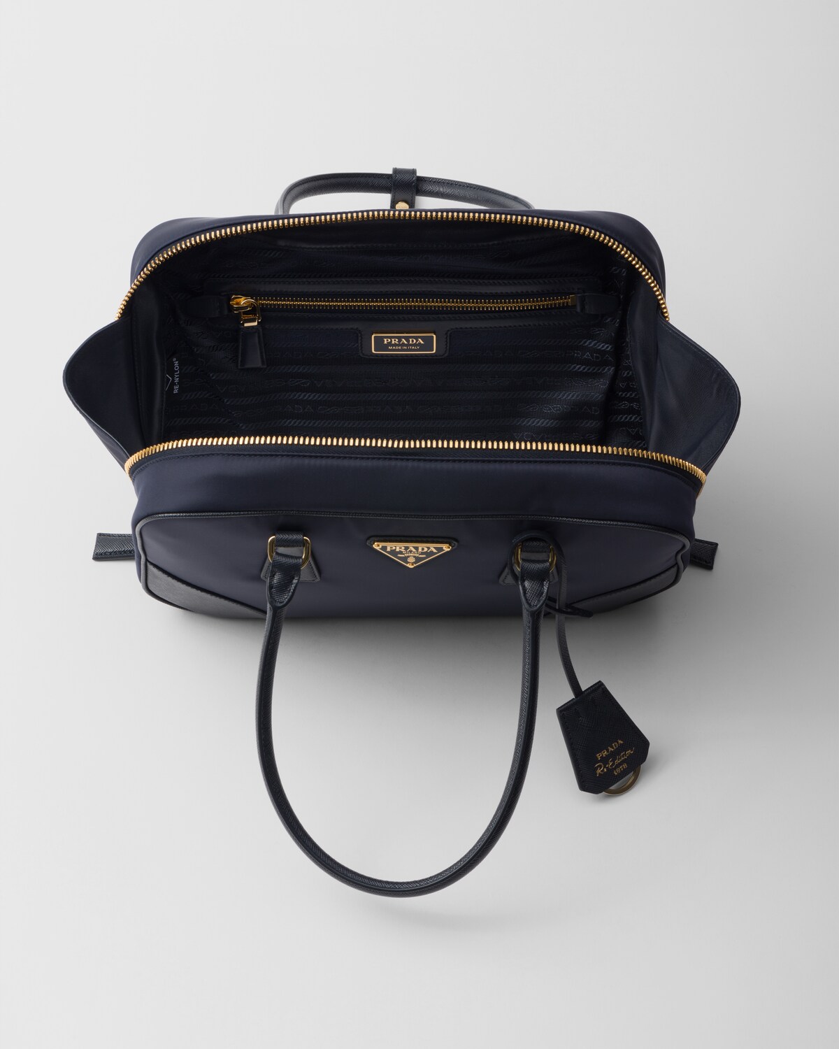 Navy Prada Re-edition 1978 Medium Re-nylon And Saffiano Leather Two ...