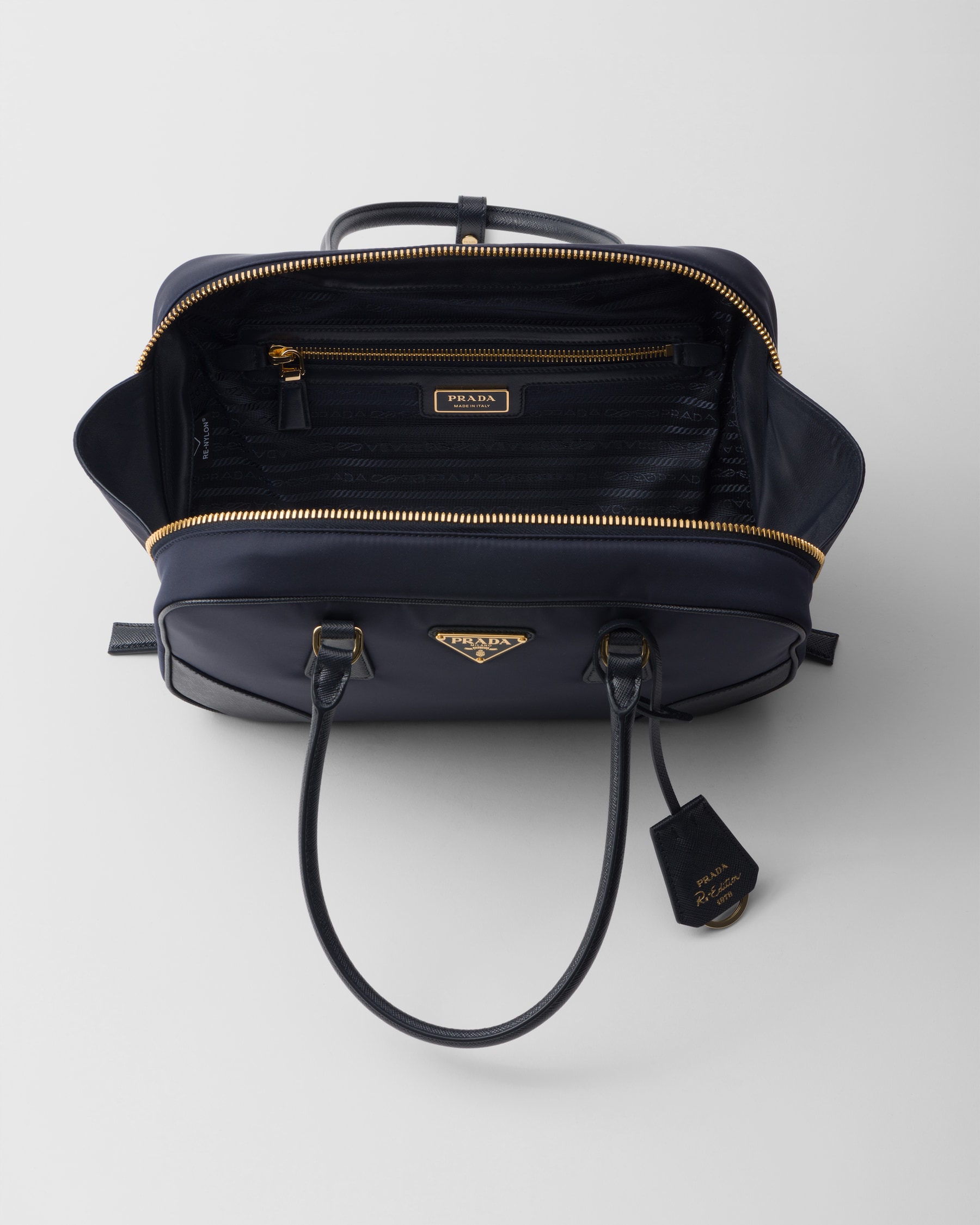 Navy Prada Re-edition 1978 Medium Re-nylon And Saffiano Leather Two ...