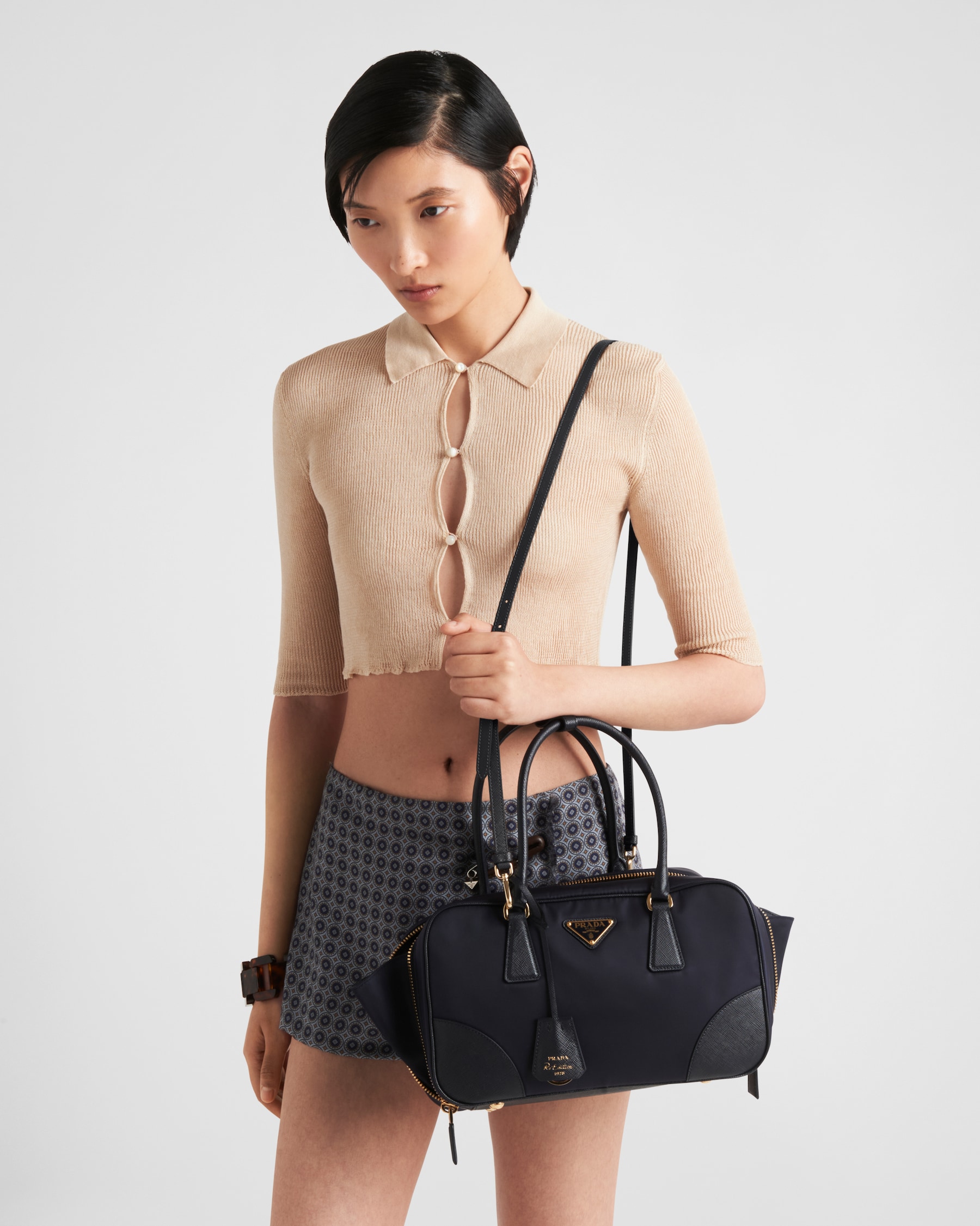 Navy Prada Re-edition 1978 Medium Re-nylon And Saffiano Leather Two ...