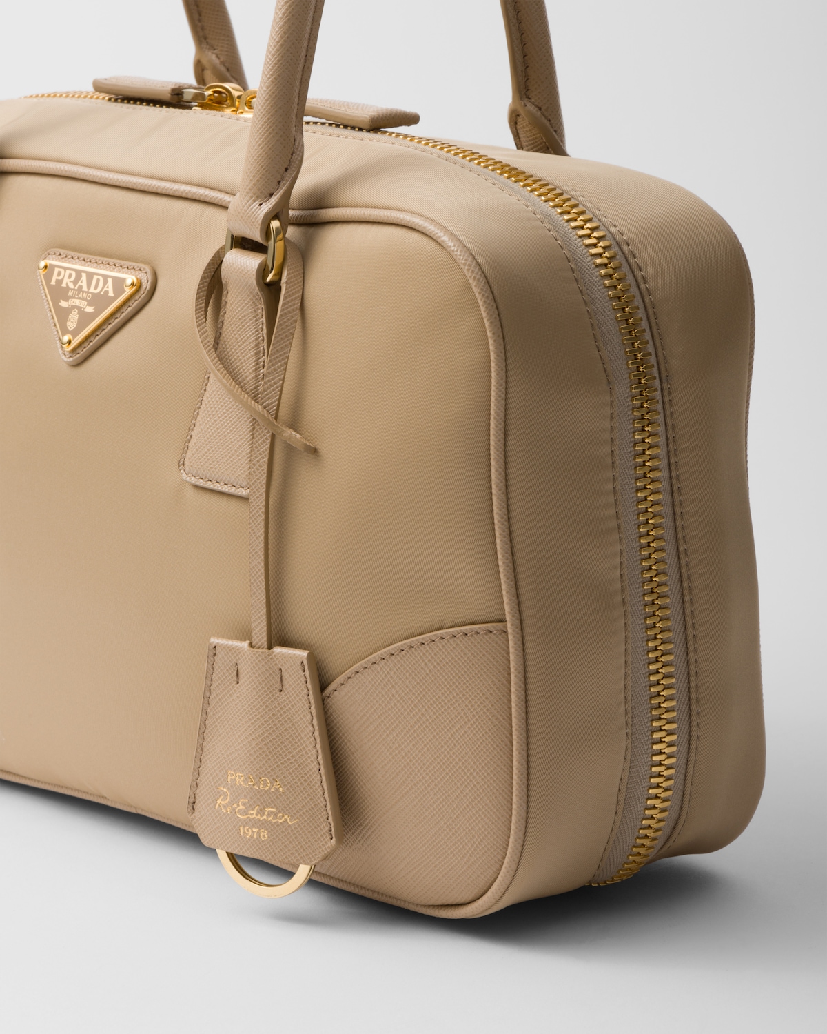 Camel Brown Prada Re-edition 1978 Medium Re-nylon And Saffiano Leather ...