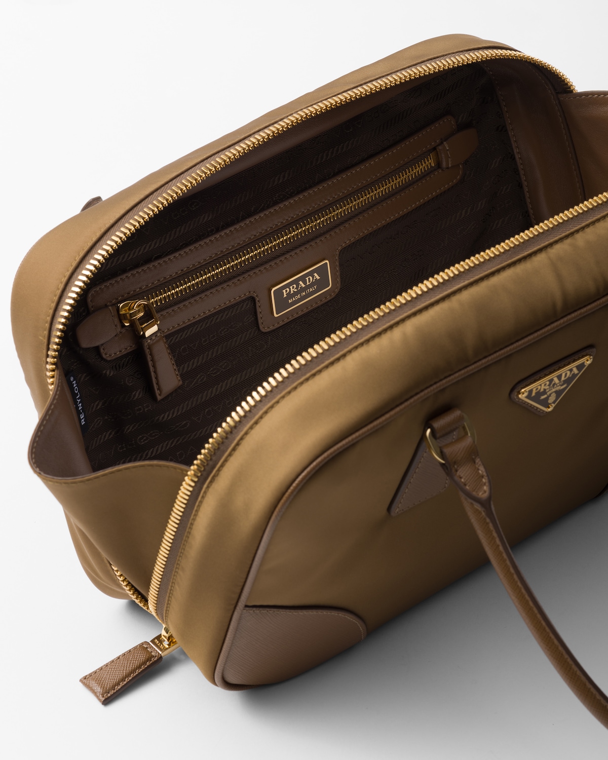 Cork Beige Prada Re-edition 1978 Medium Re-nylon And Saffiano Leather ...