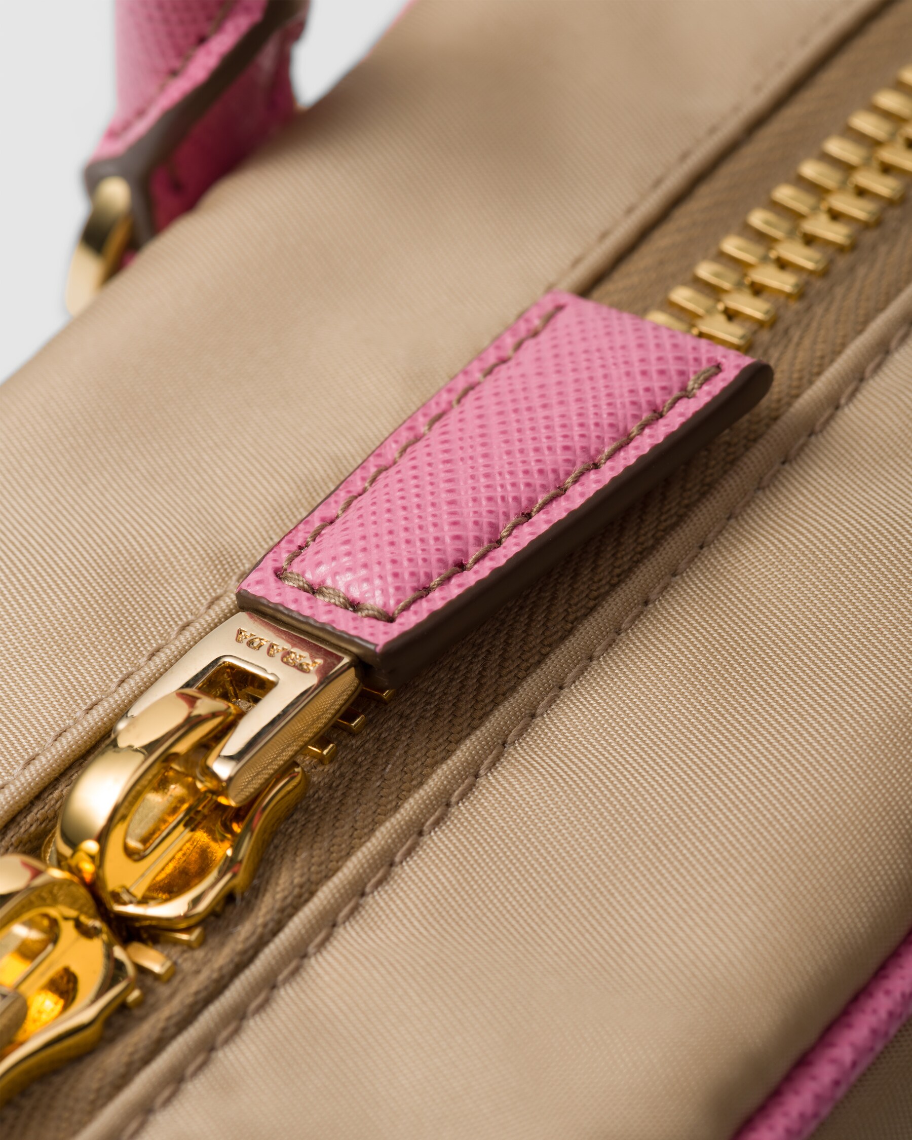 Camel/begonia Prada Re-edition 1978 Medium Re-nylon And Saffiano ...