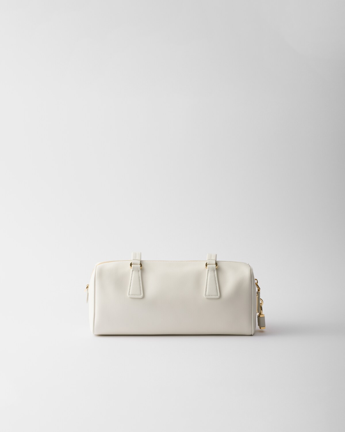 White Medium Leather Top-handle Bag With Padlock | PRADA