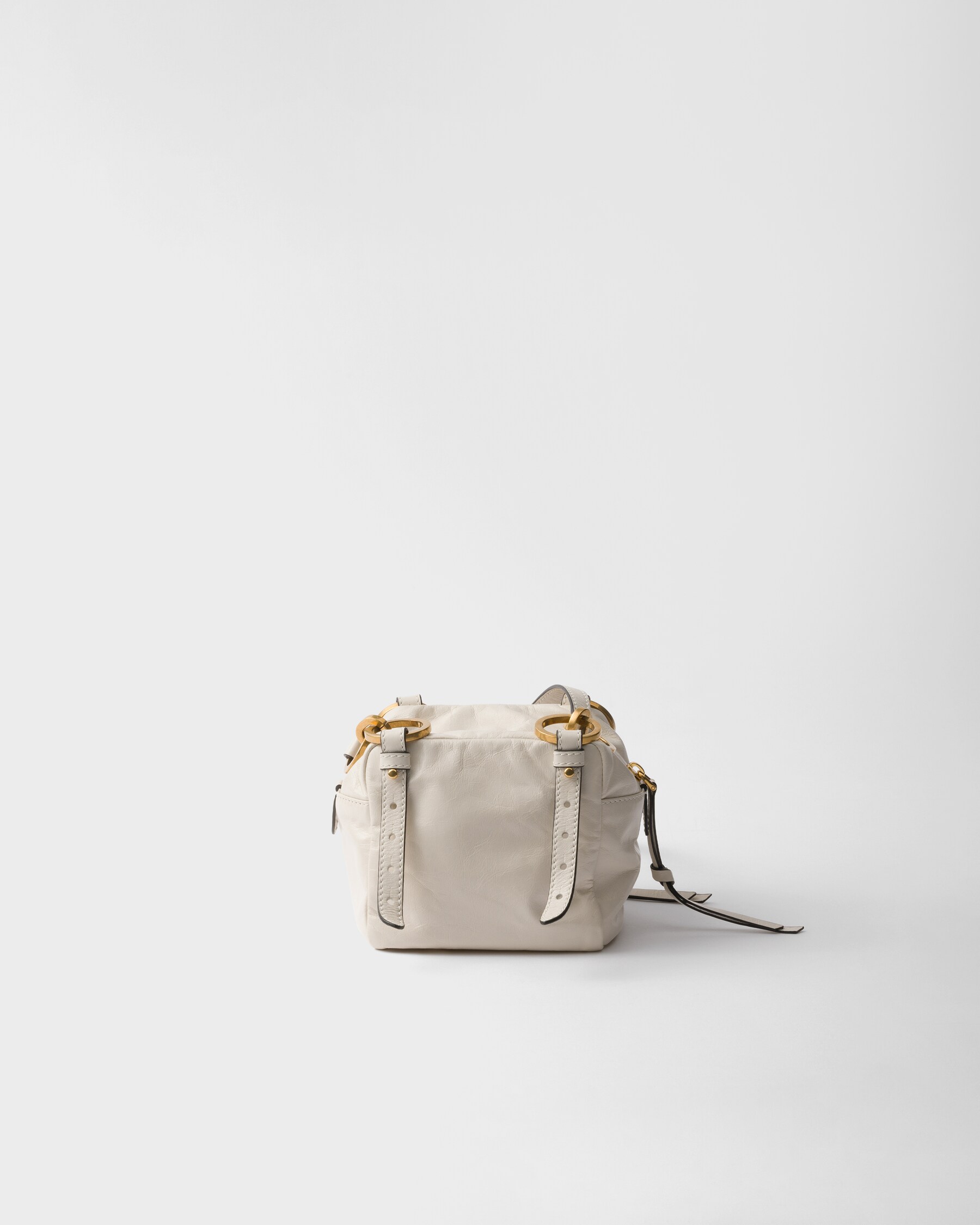 White Prada Dangle Leather Top-handle Mini-bag | PRADA