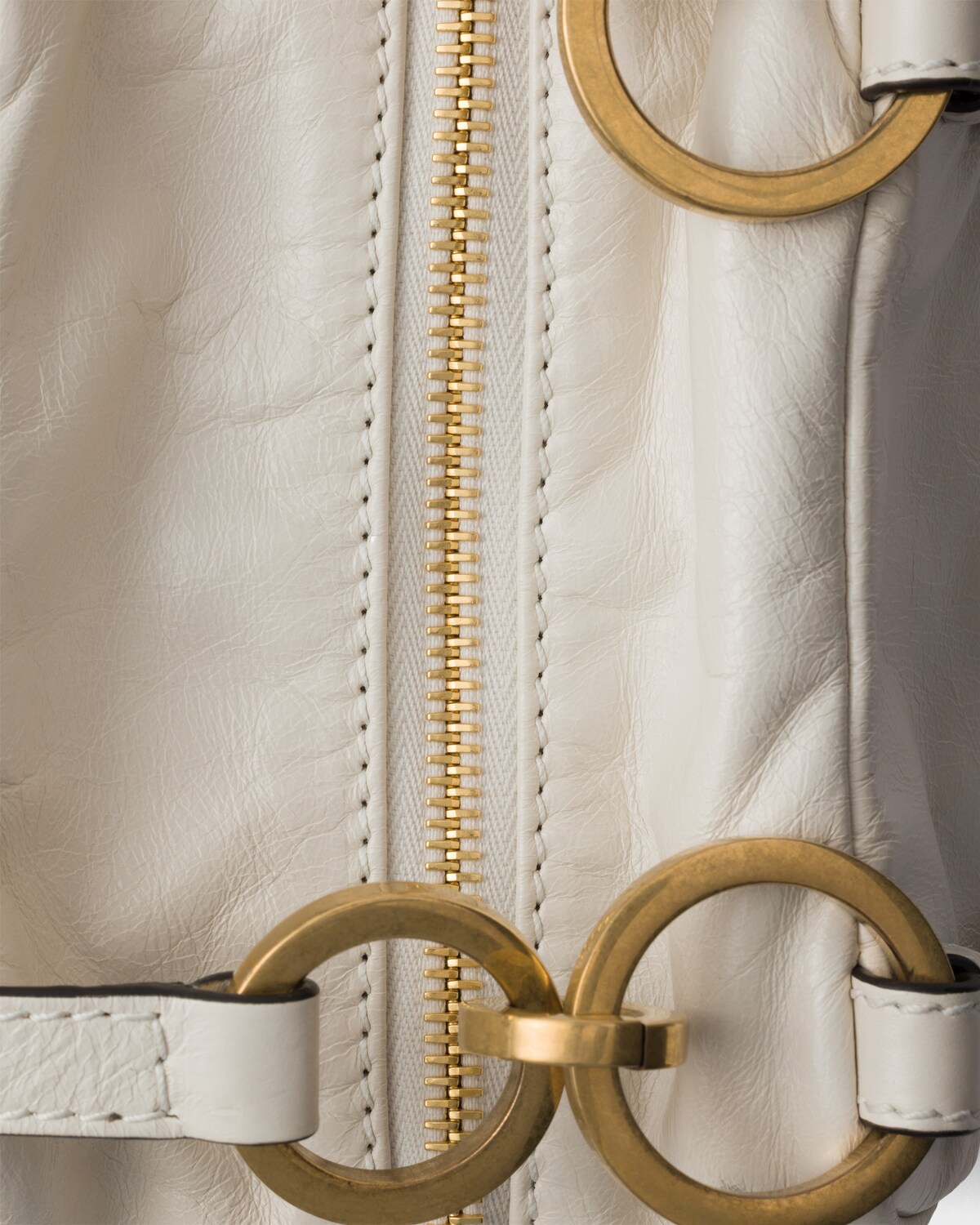 White Prada Dangle Leather Top-handle Mini-bag | PRADA