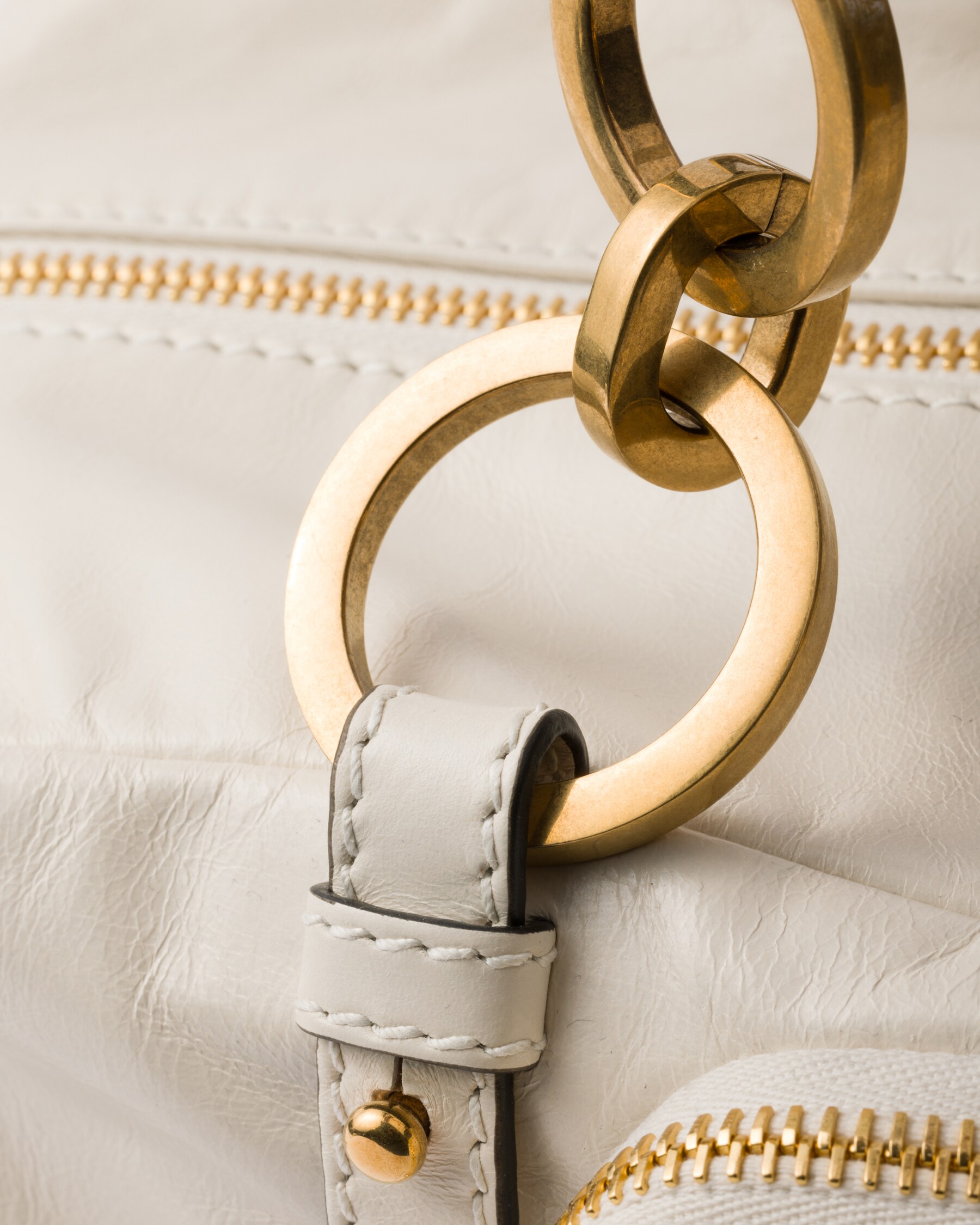White Prada Dangle Medium Leather Top-handle Bag | PRADA