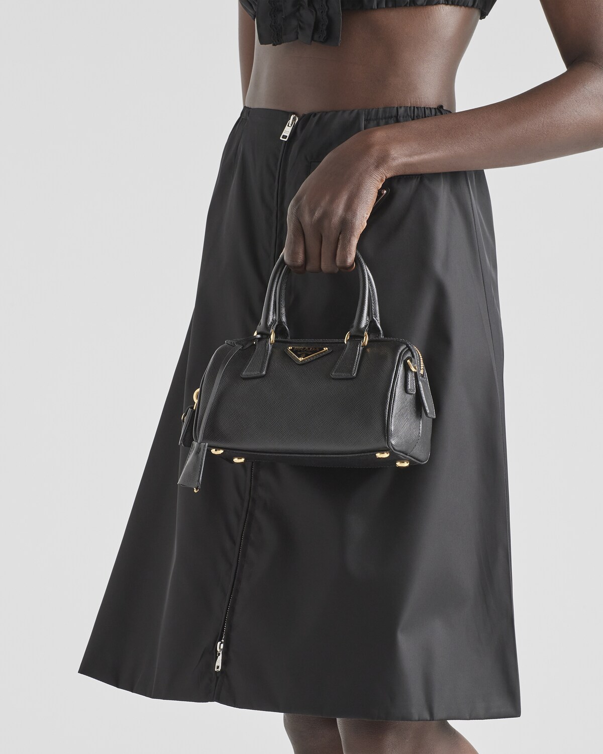 Black Saffiano Leather Top-handle Bag | PRADA