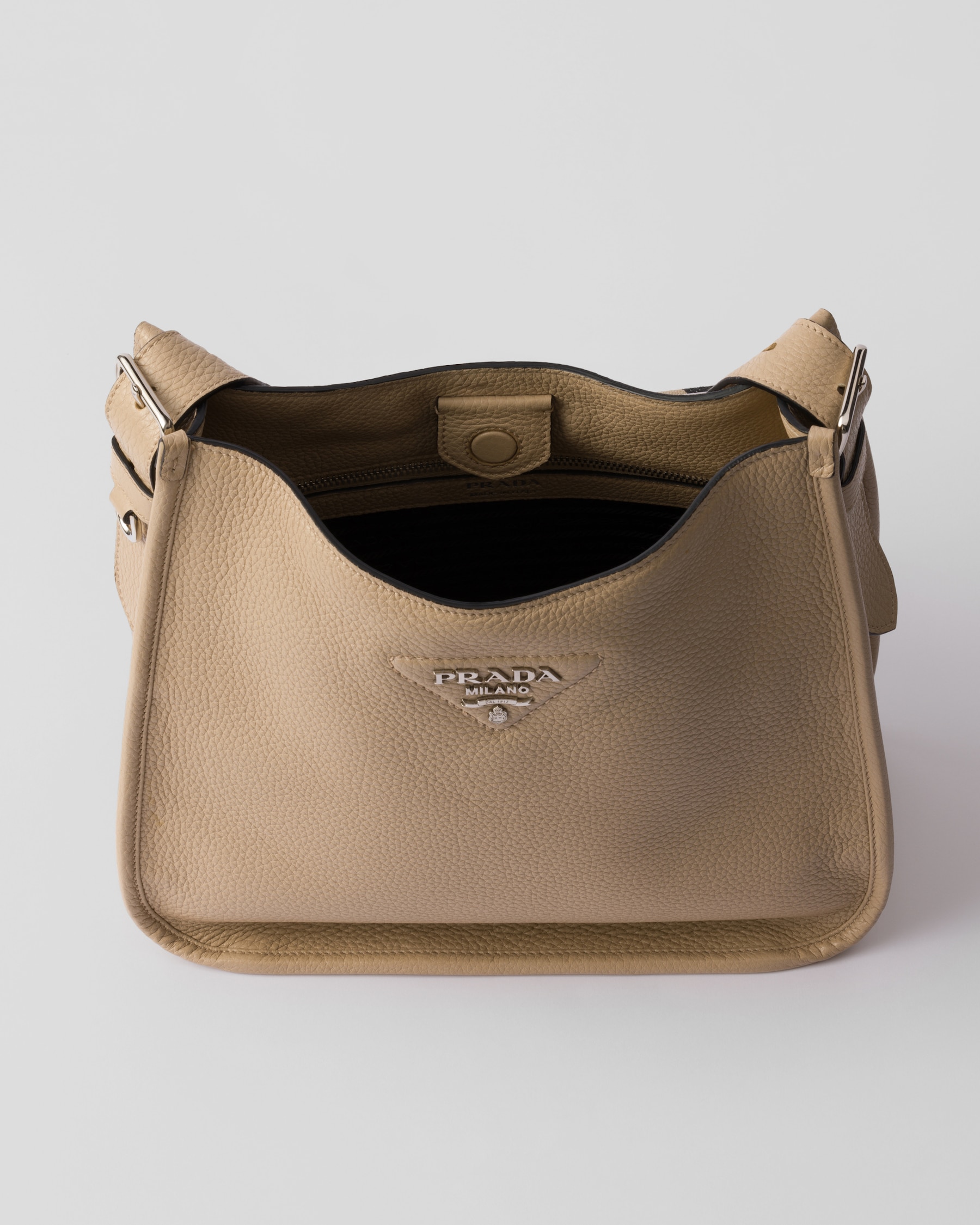 Sand Leather Hobo Bag | PRADA