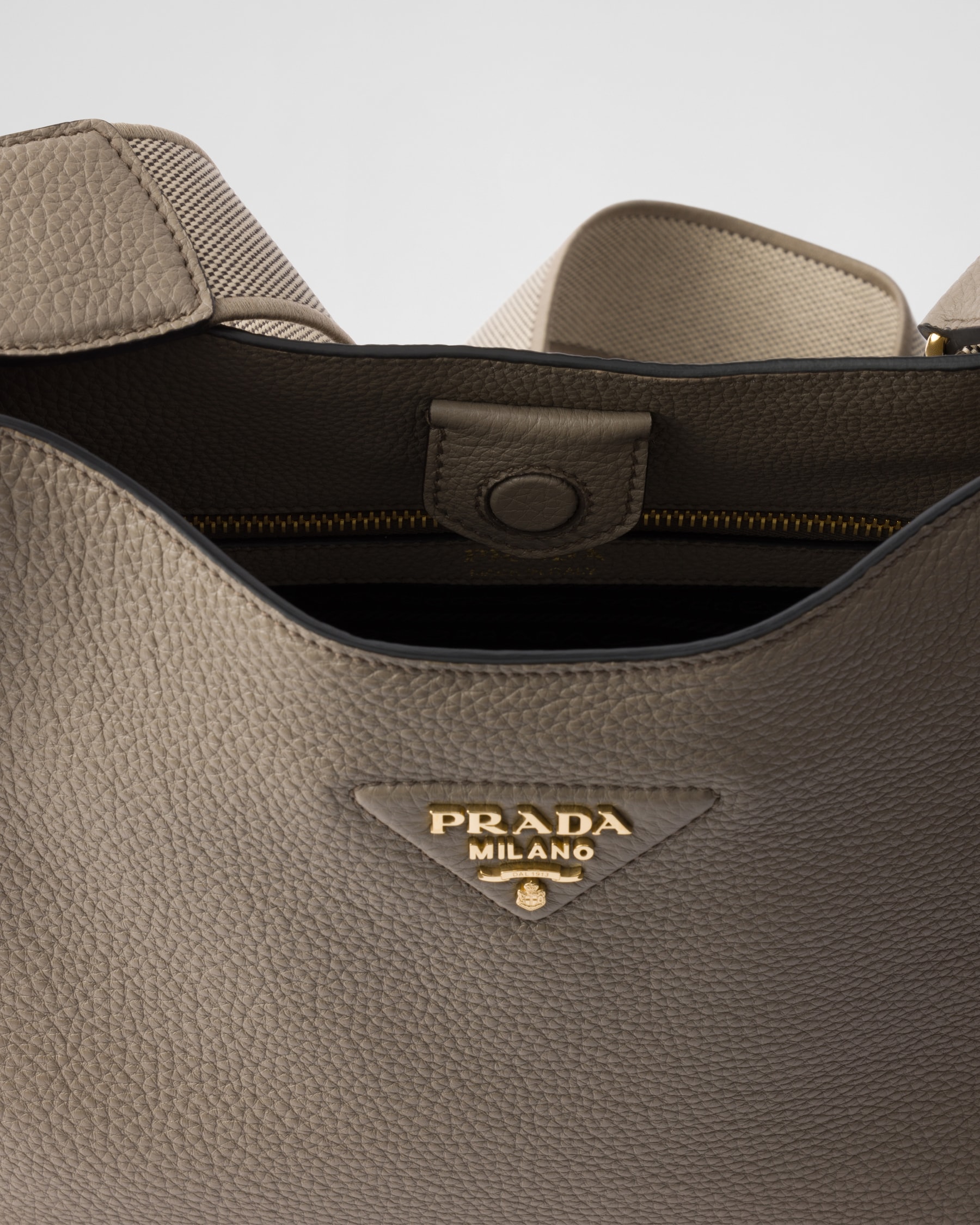 Clay Gray Medium Leather Bag | PRADA - United States