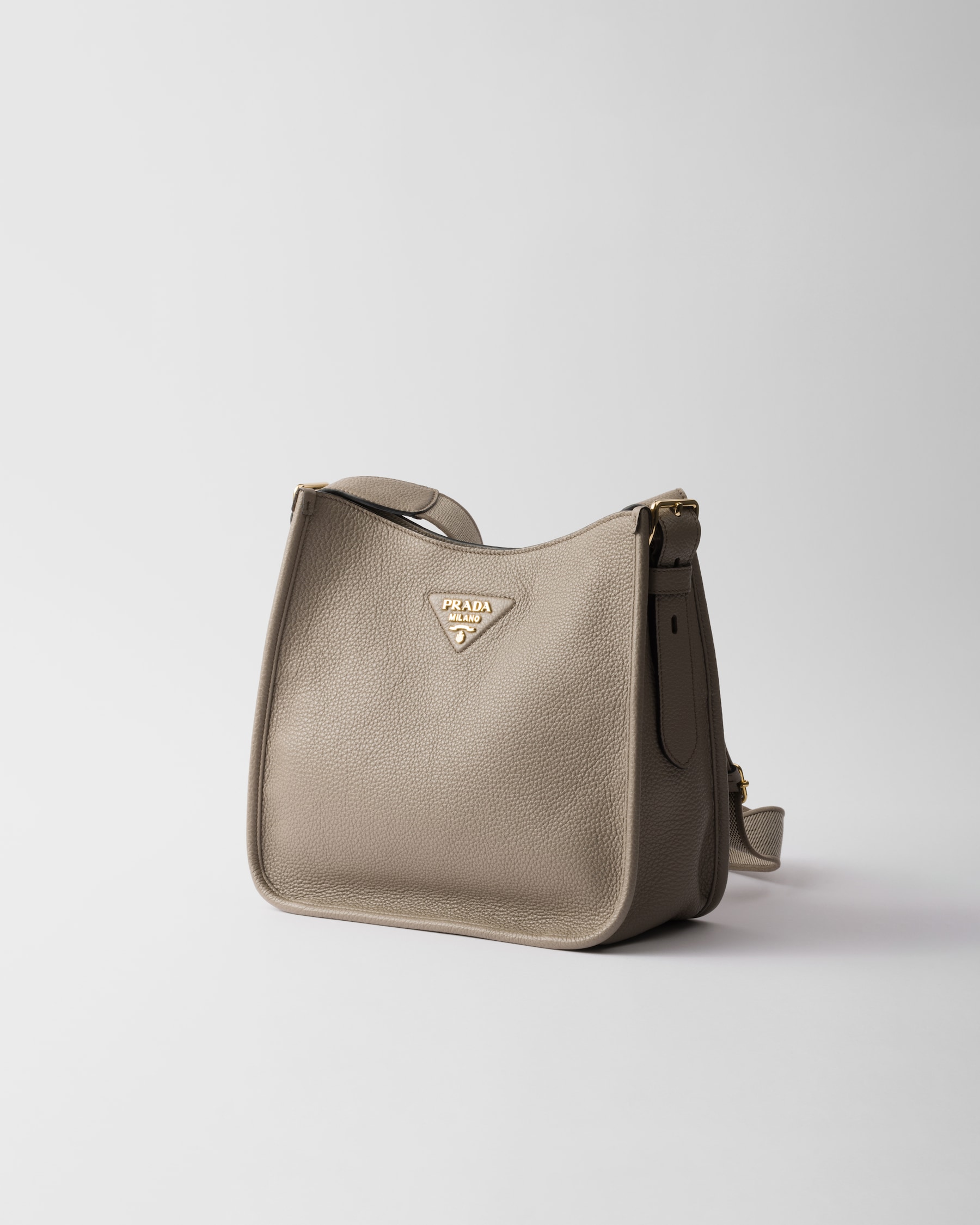 Clay Gray Medium Leather Bag | PRADA - United States