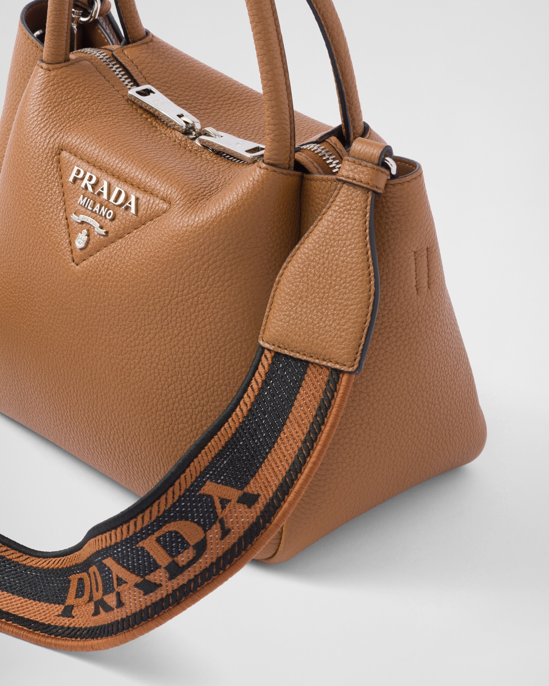 Caramel Small Leather Handbag | PRADA