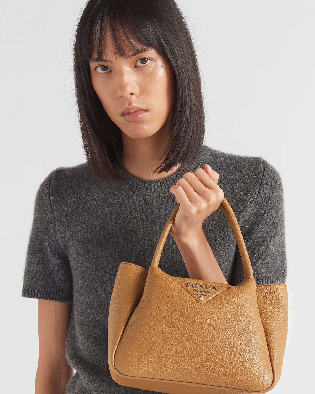 Caramel Small Leather Handbag | PRADA