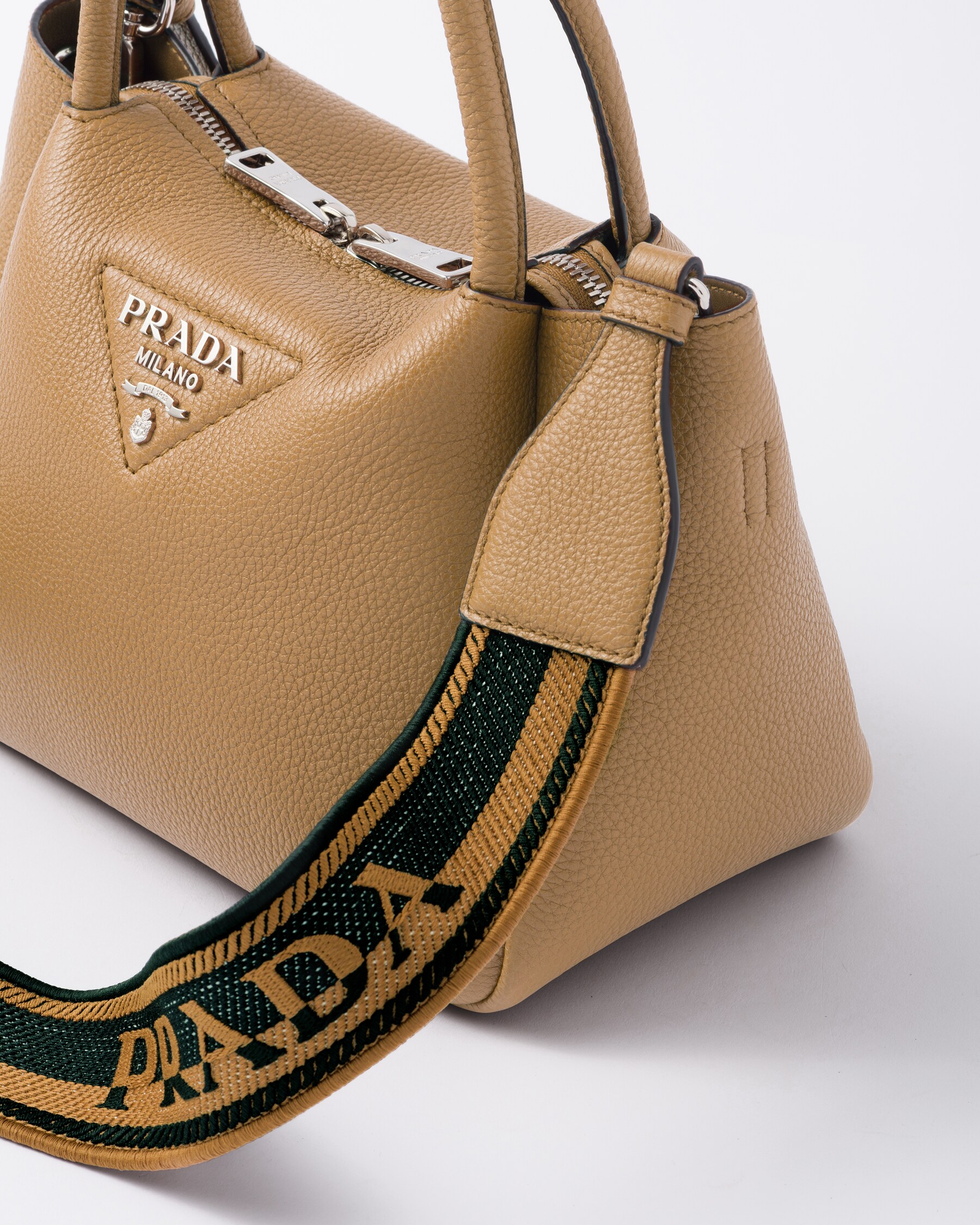 Caramel Small Leather Handbag | PRADA