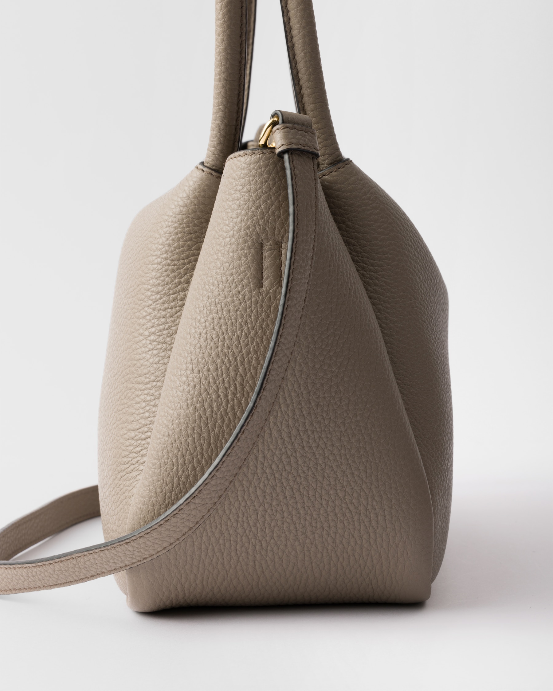 Clay Gray Small Leather Bag | PRADA - United States