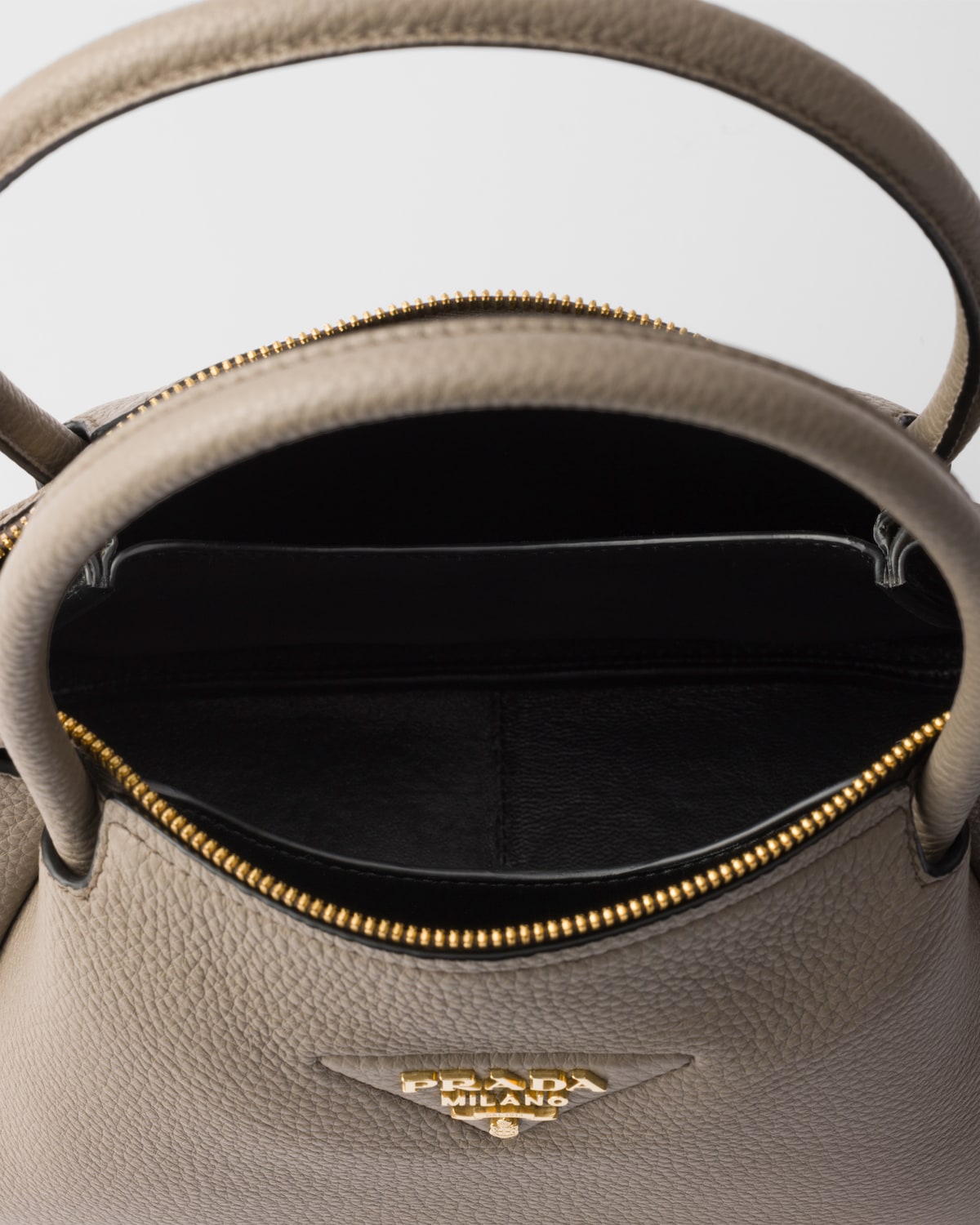 Clay Gray Small Leather Bag | PRADA - United States