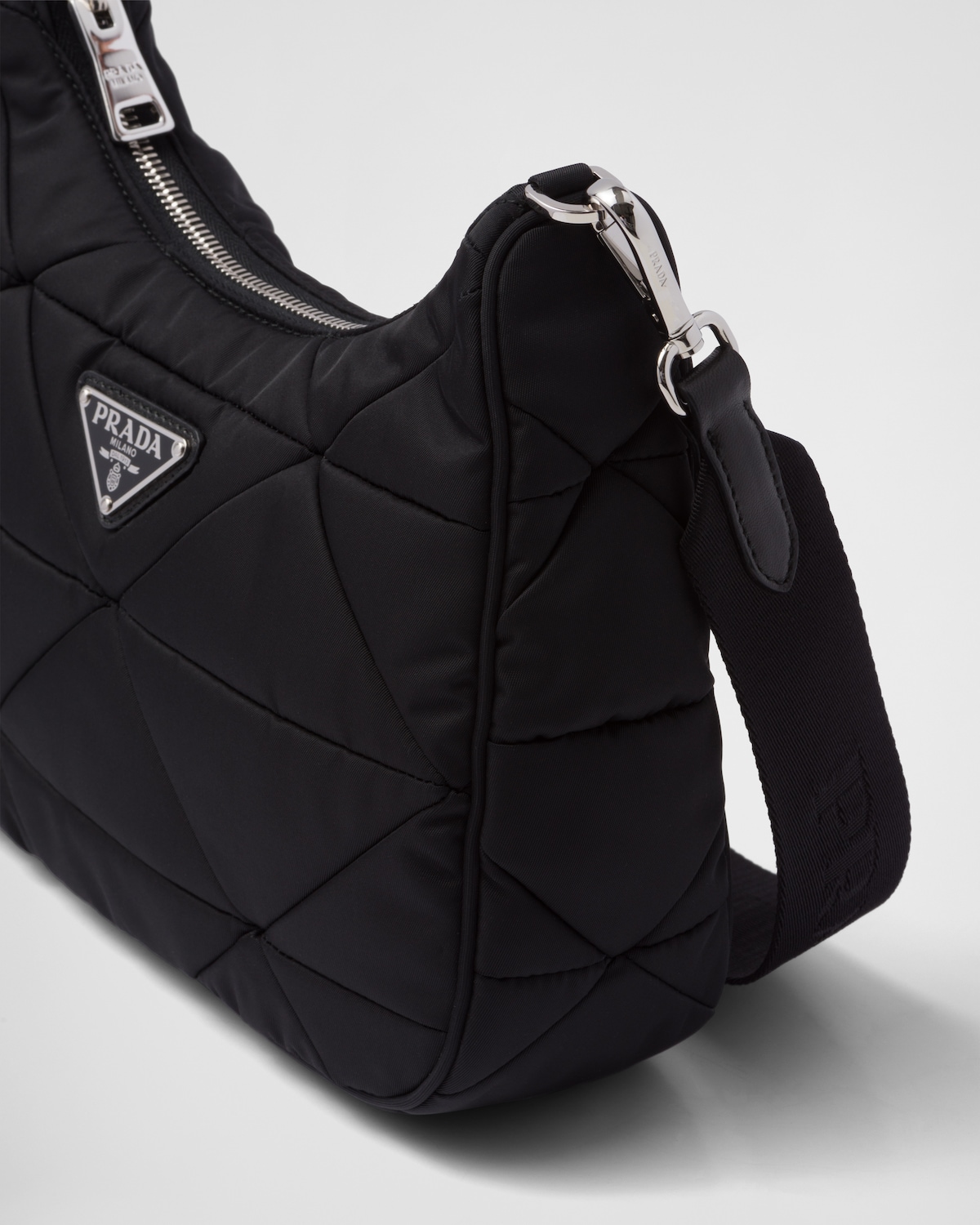 Black Padded Re-nylon Shoulder Bag | PRADA