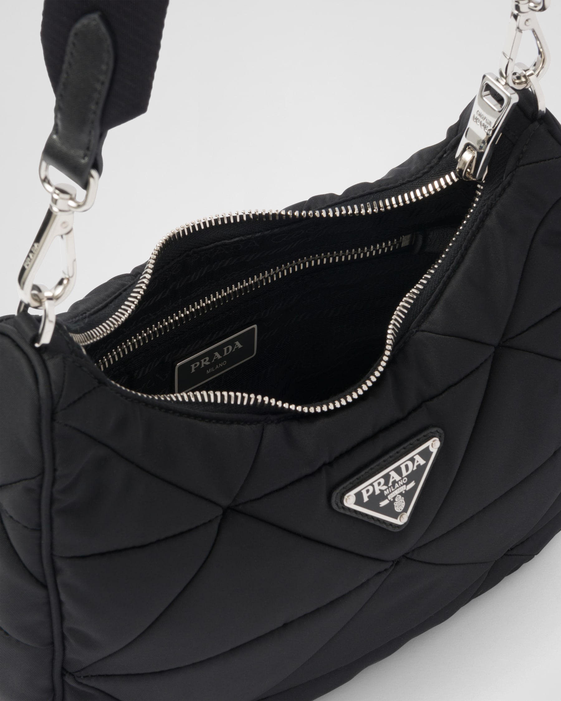 Black Padded Re-nylon Shoulder Bag | PRADA