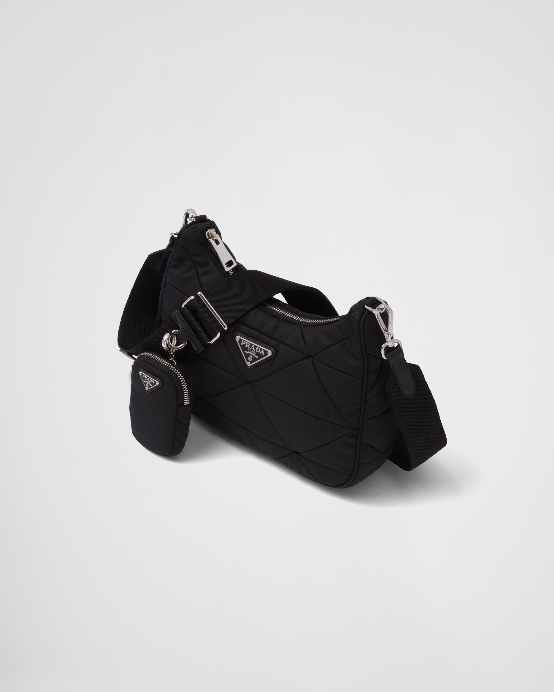 Black Padded Re-nylon Shoulder Bag | PRADA