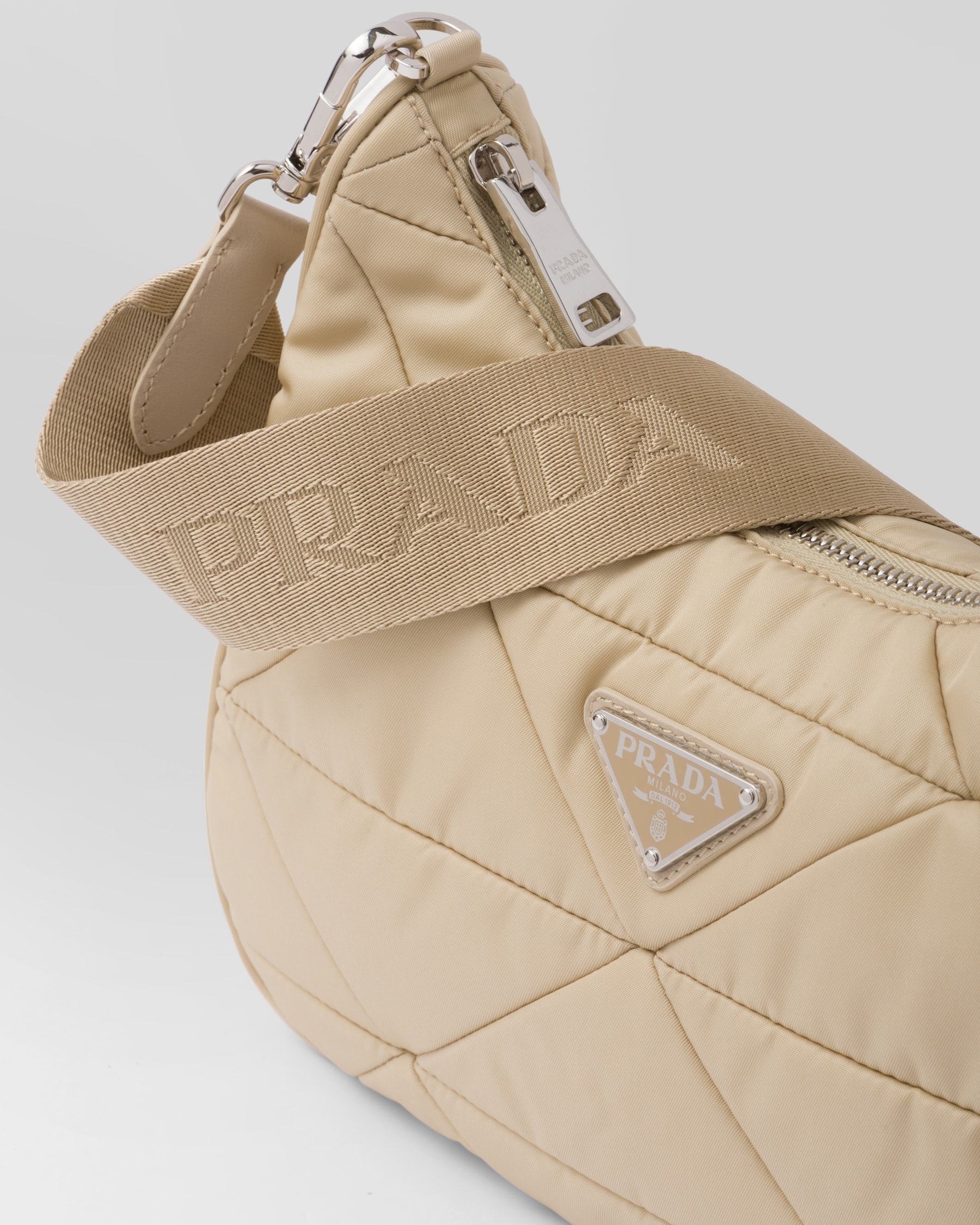 Desert Beige Padded Re-nylon Shoulder Bag | PRADA