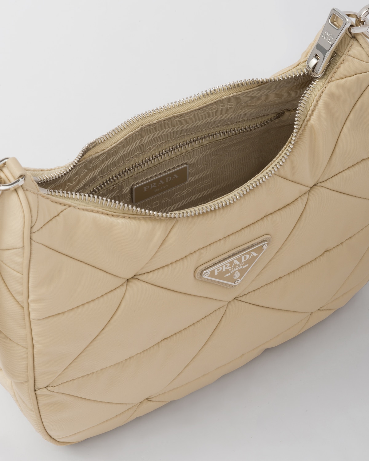 Desert Beige Padded Re-nylon Shoulder Bag | PRADA - United States