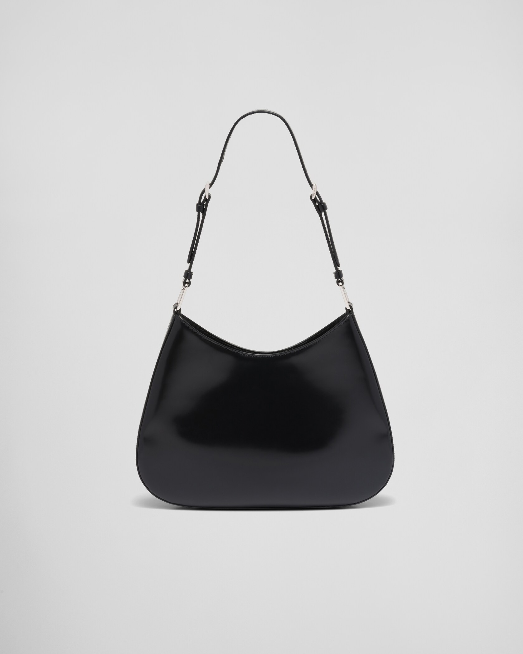 Bolsa De Ombro Prada Cleo Em Couro Escovado Preto | PRADA