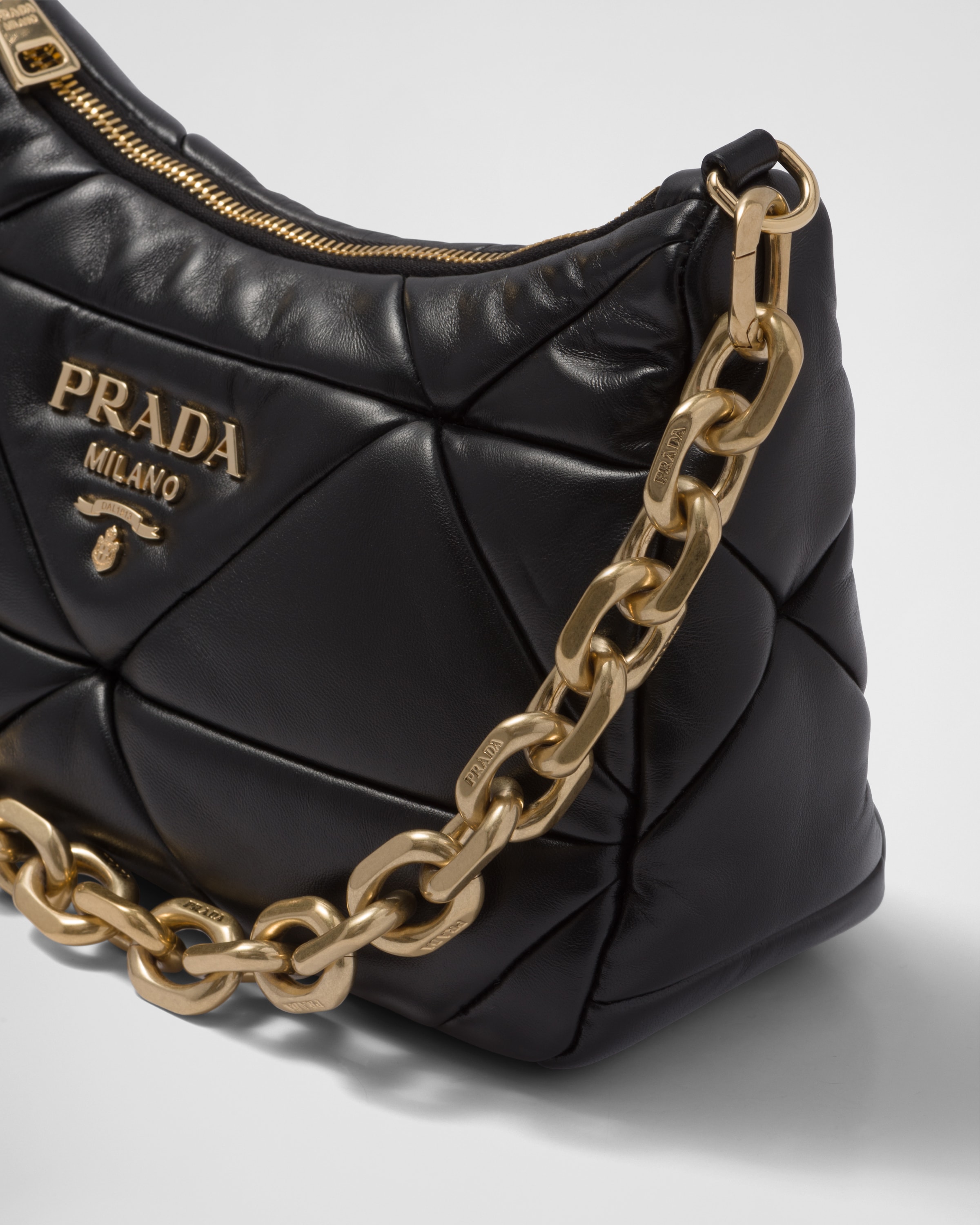 Black Prada System nappa leather patchwork bag | Prada