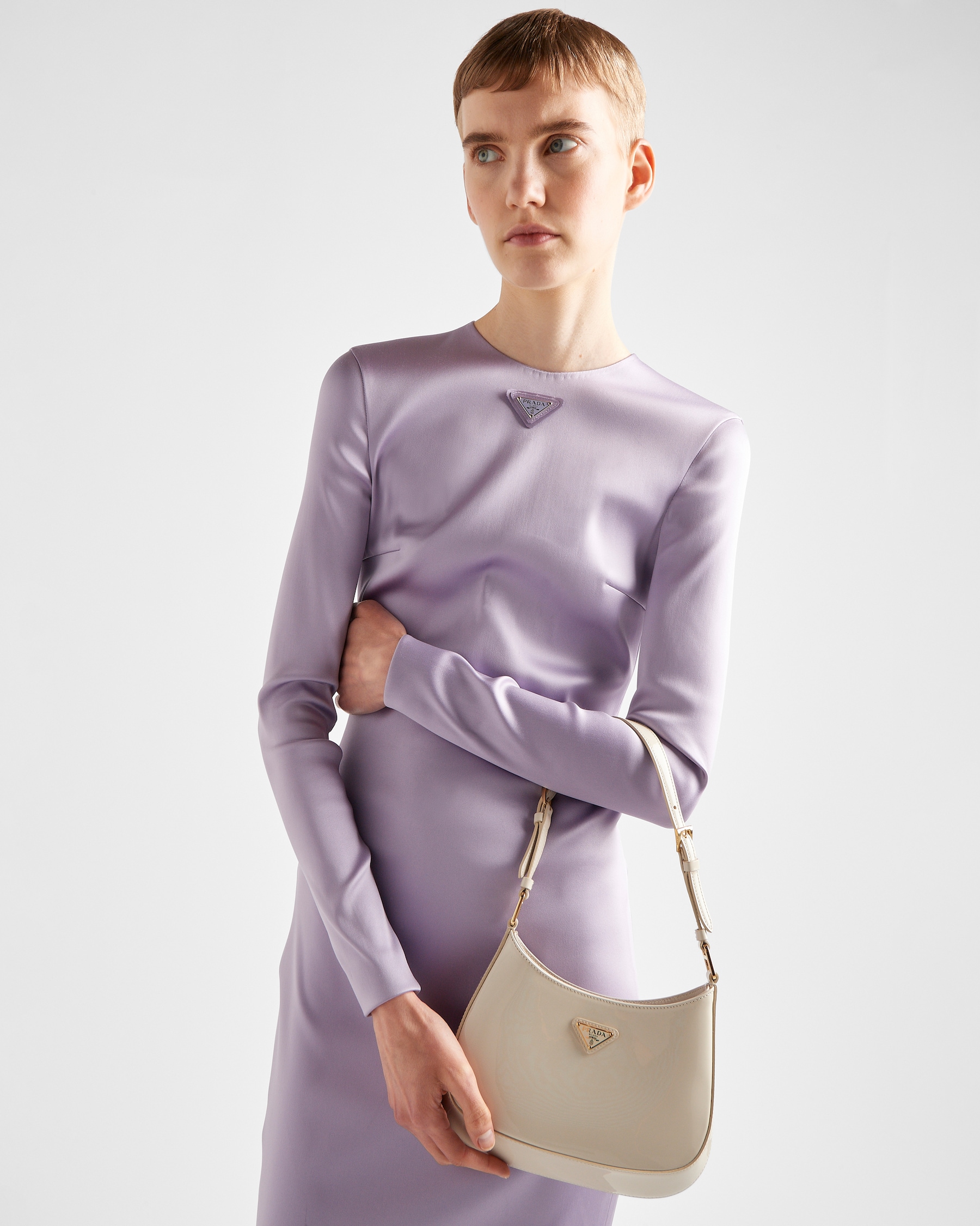 Ivory Prada Cleo Patent Leather Bag | PRADA