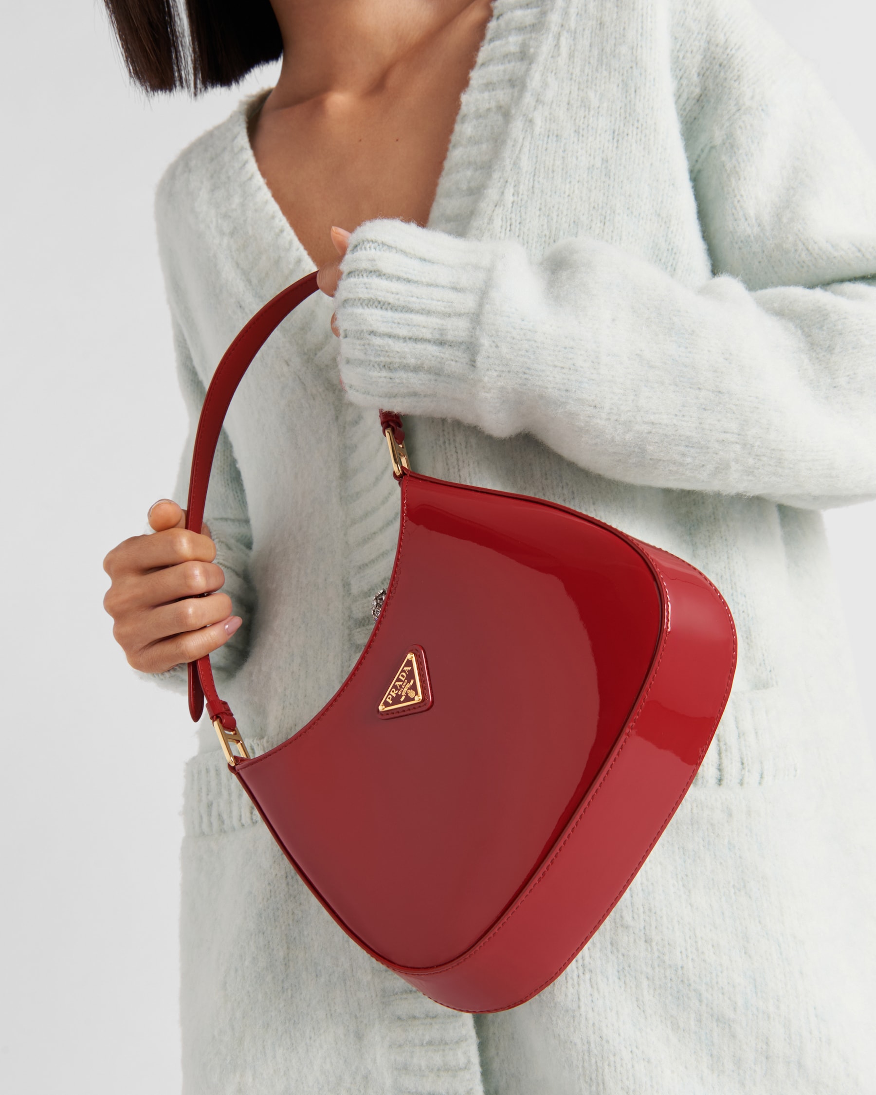 Cherry Red Prada Cleo Patent Leather Bag | PRADA