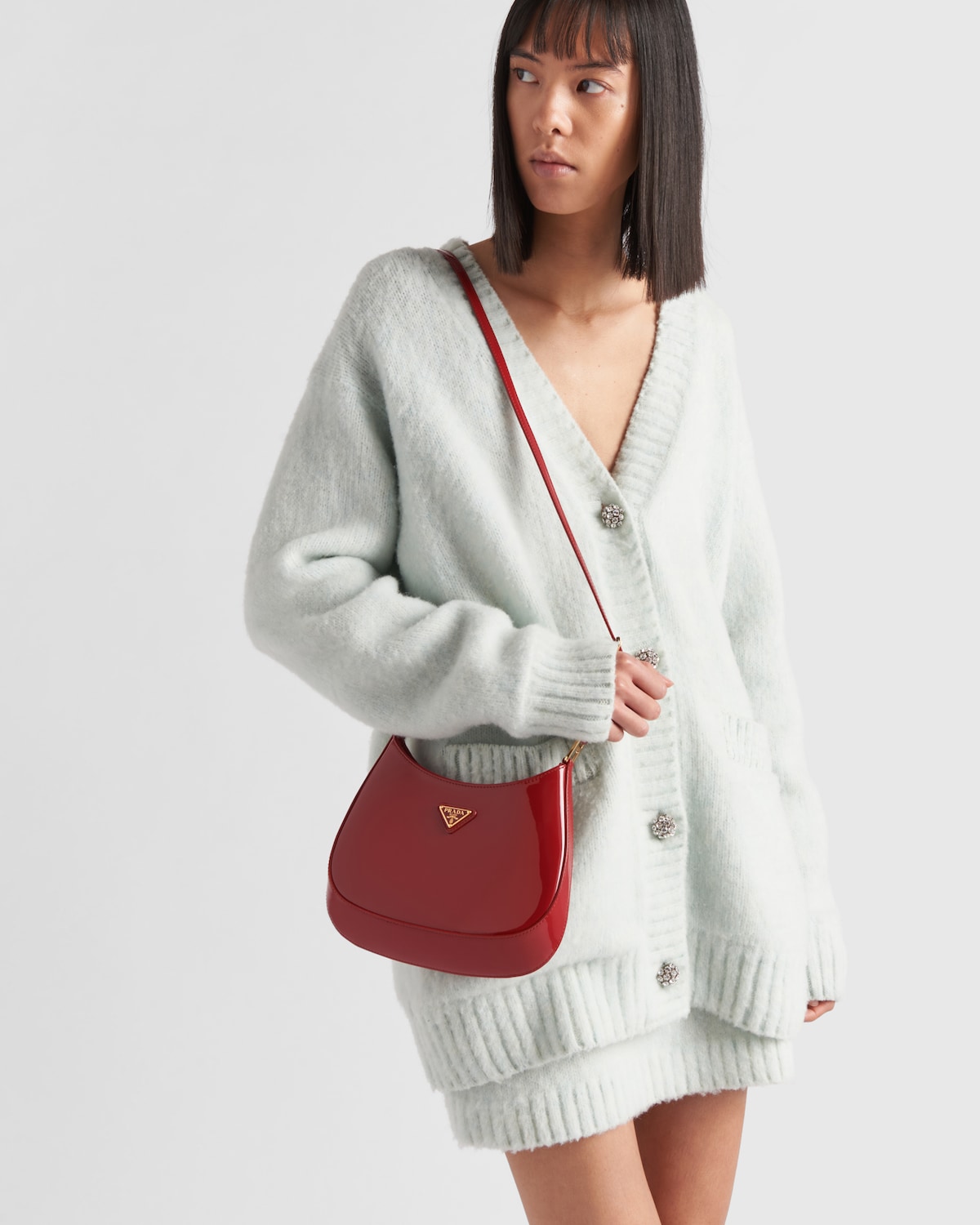 Cherry Red Prada Cleo Patent Leather Bag | PRADA