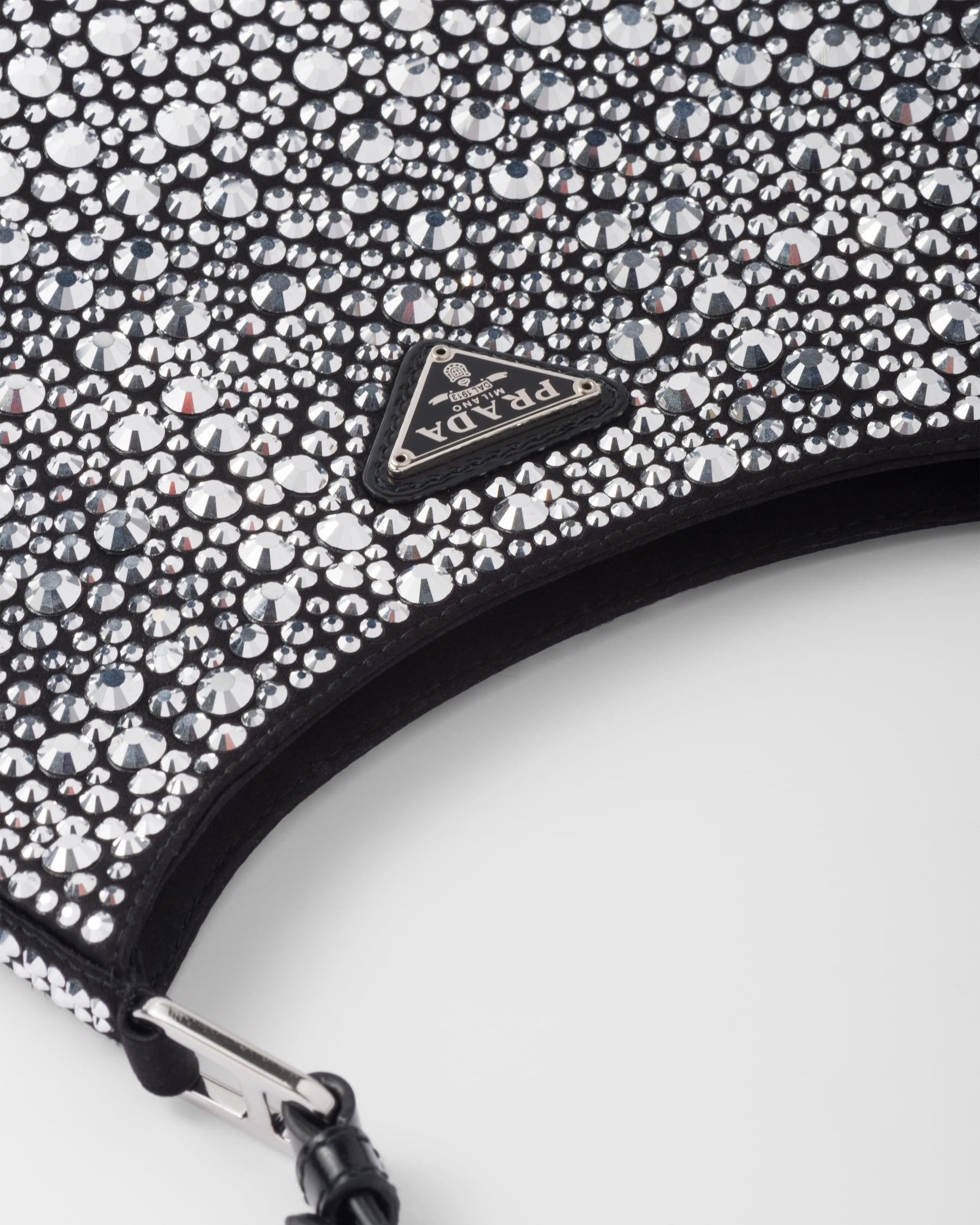 Metal Prada Cleo Satin Bag With Crystals | PRADA