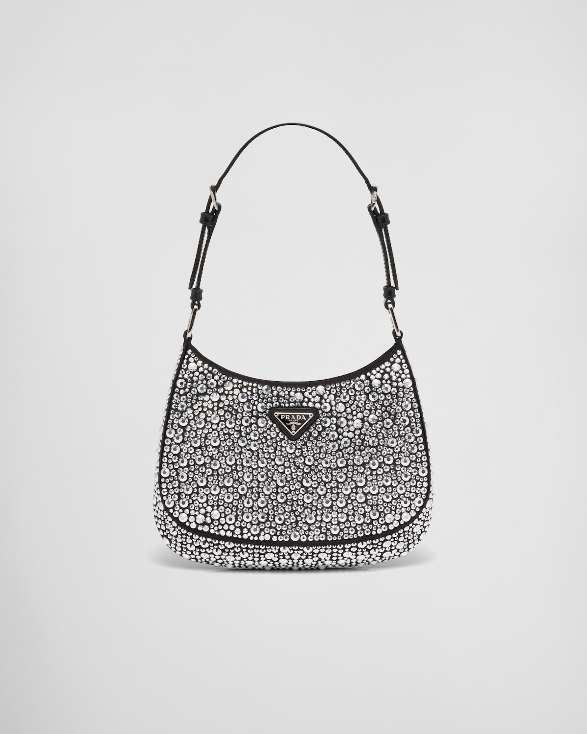 Metal Prada Cleo Satin Bag With Crystals | PRADA