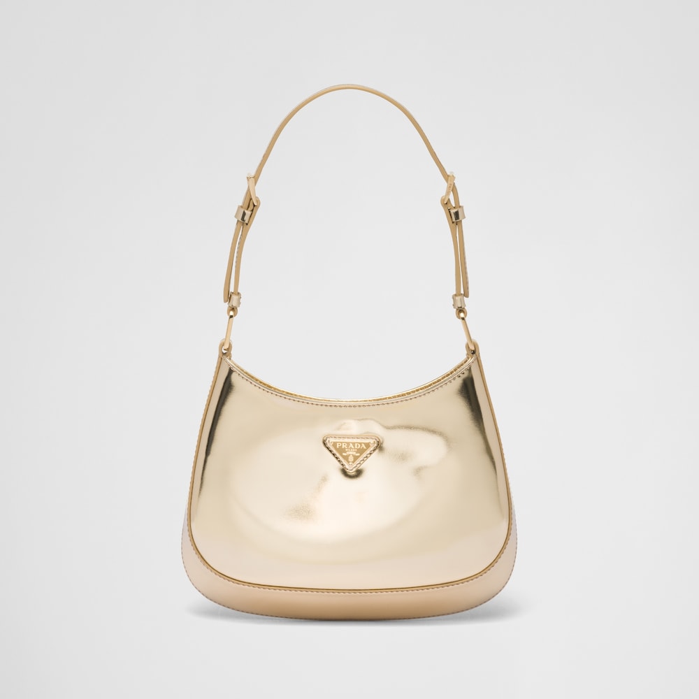Platinum Prada Cleo brushed leather shoulder bag | Prada