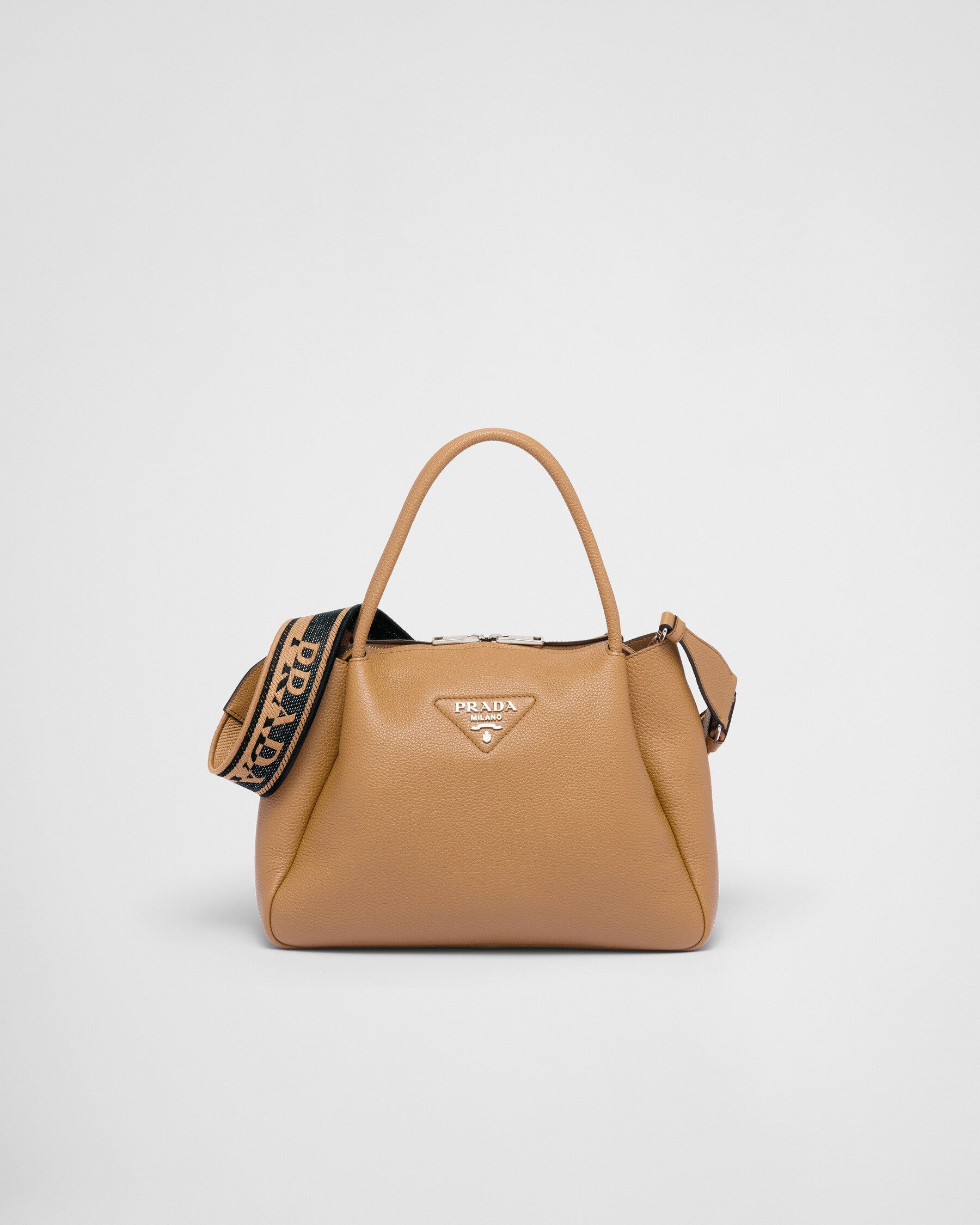 Caramel Medium Leather Handbag | PRADA
