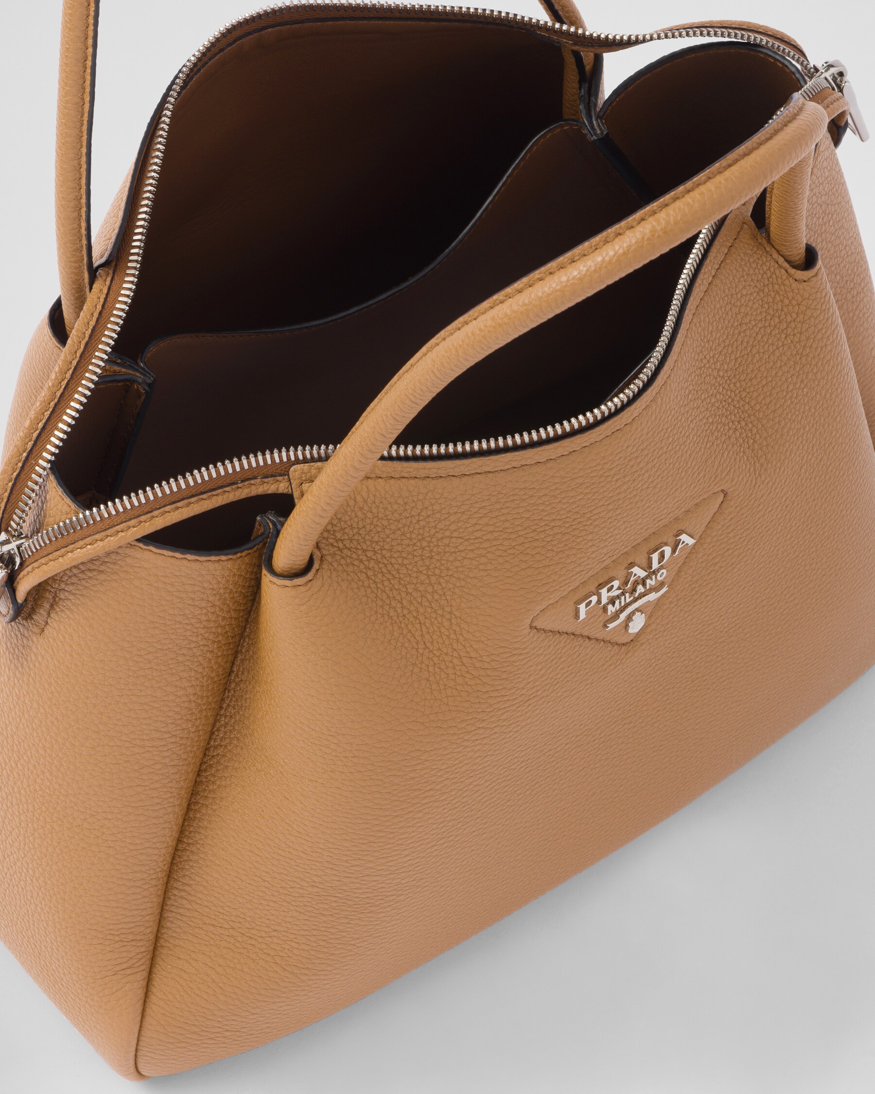 Caramel Medium Leather Handbag | PRADA