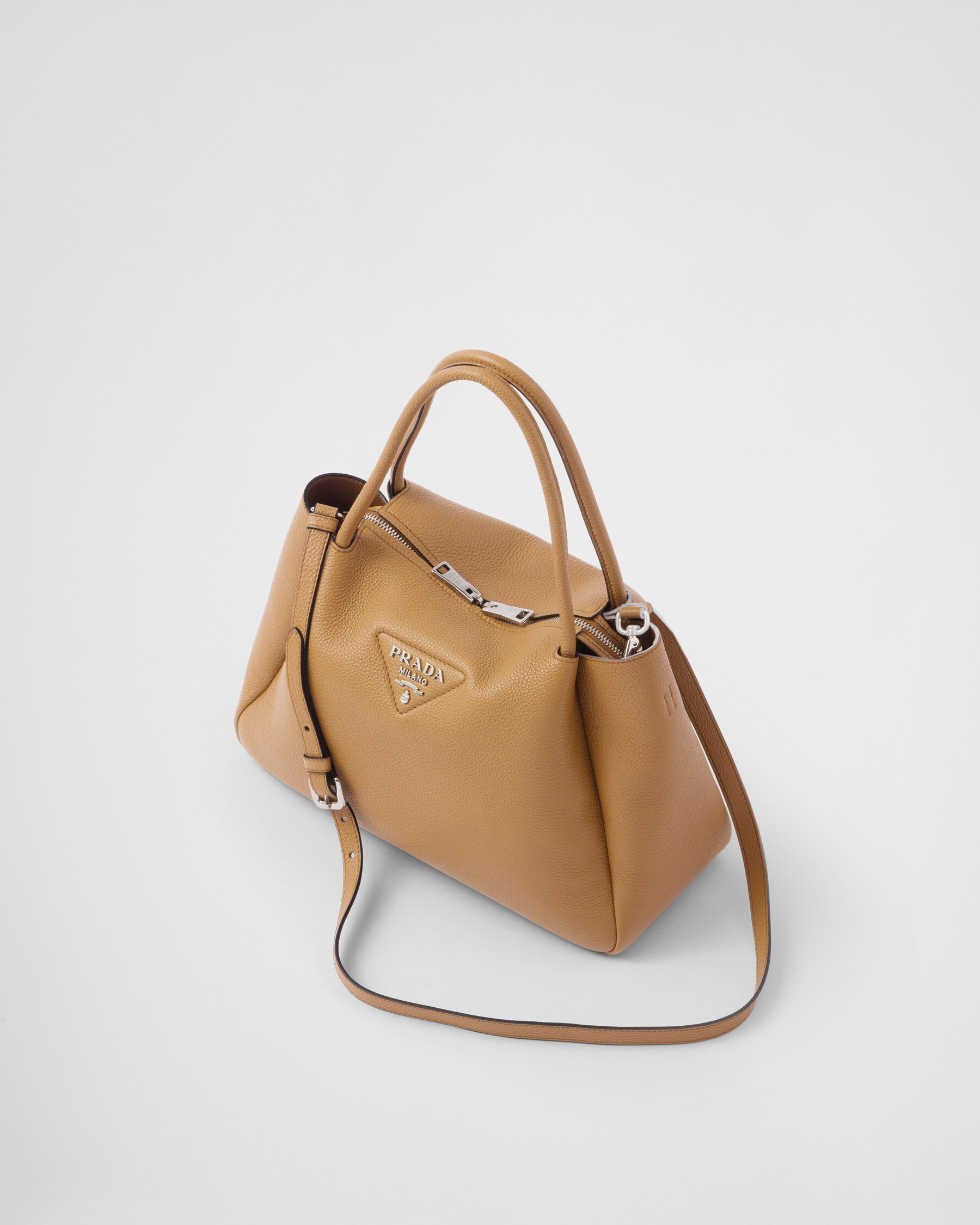 Caramel Medium Leather Handbag | PRADA