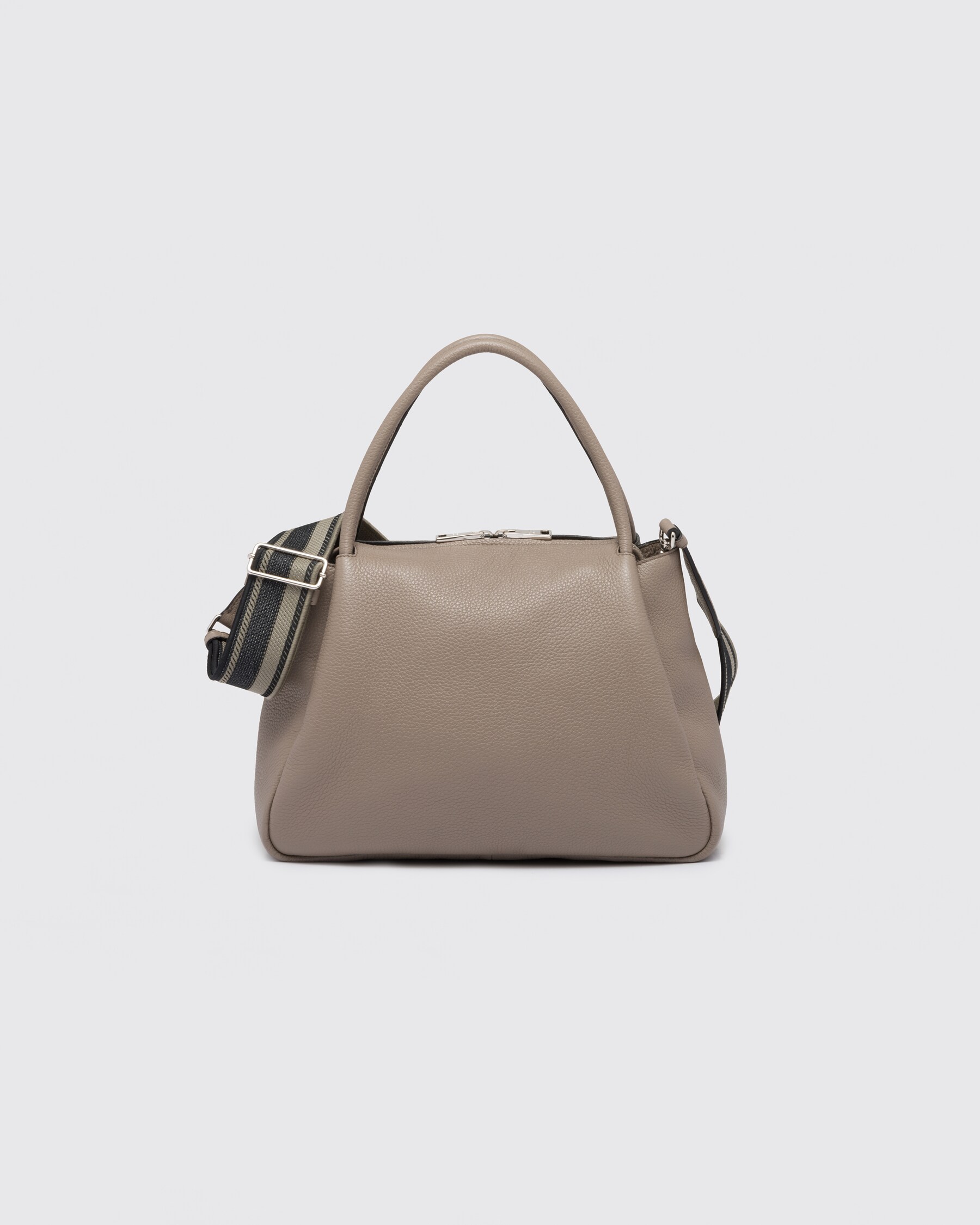 Clay Grey Large Leather Handbag | PRADA