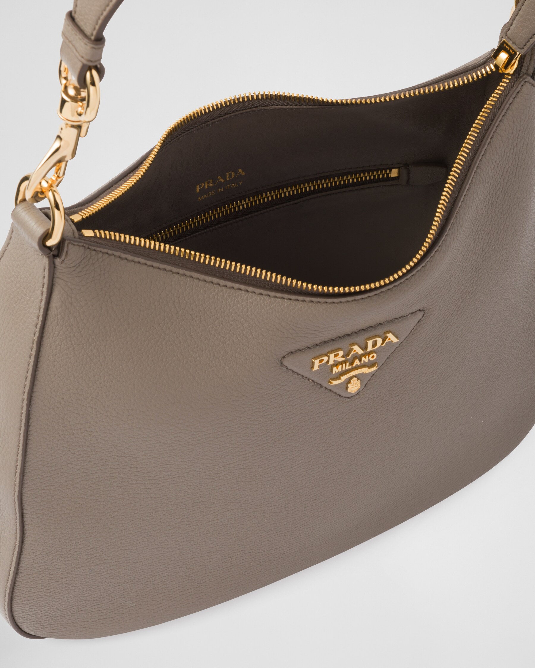 Clay Grey Leather Bag | PRADA