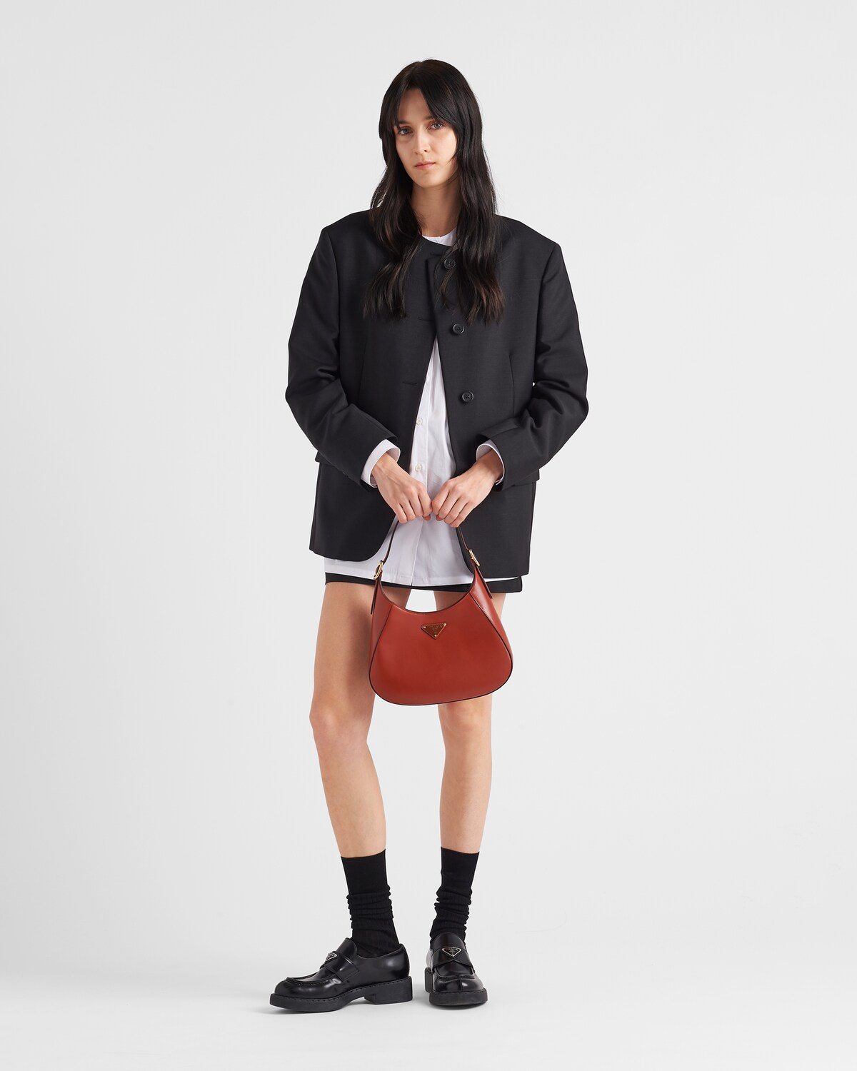 Berry Leather Shoulder Bag | PRADA