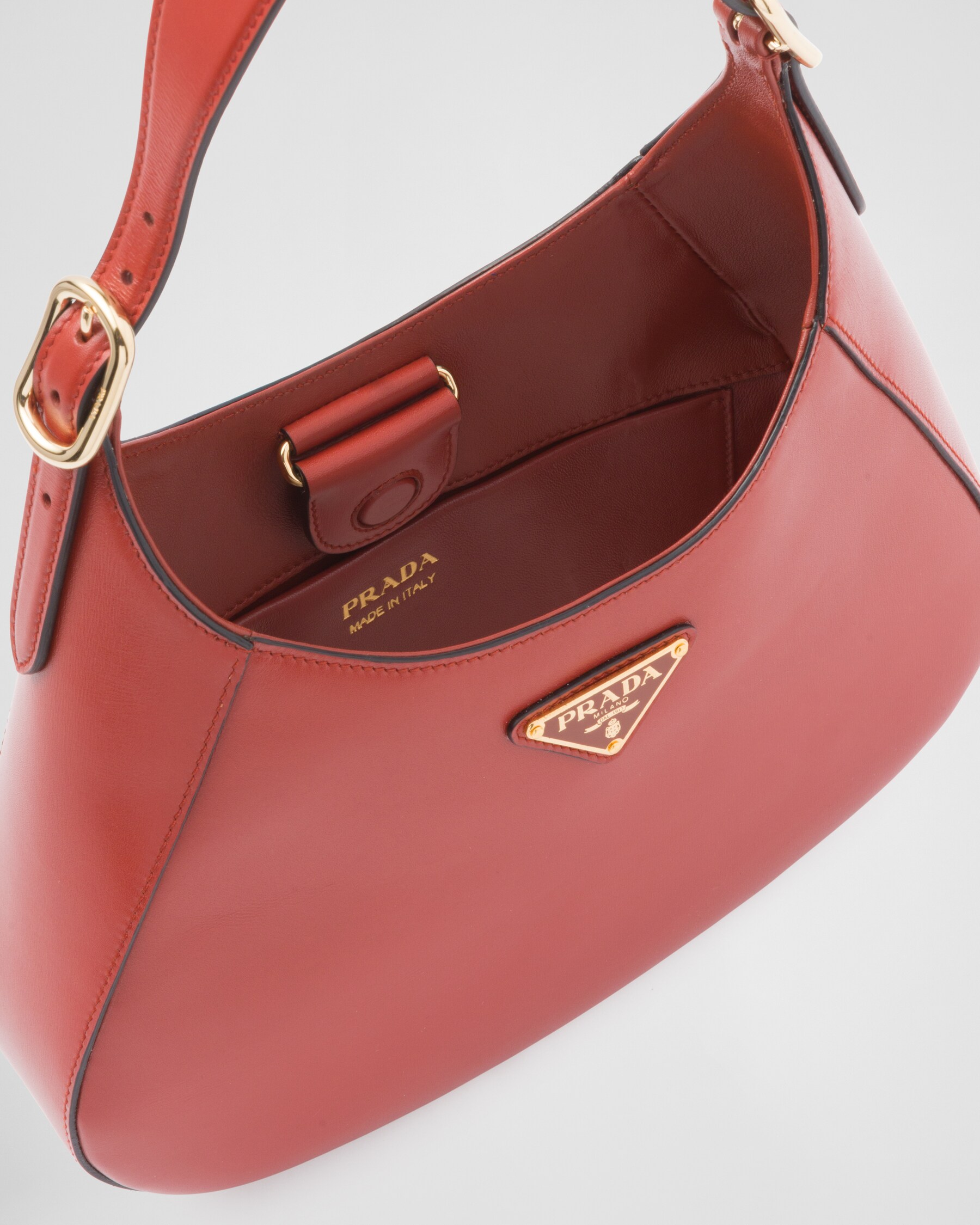 Berry Leather Shoulder Bag | PRADA