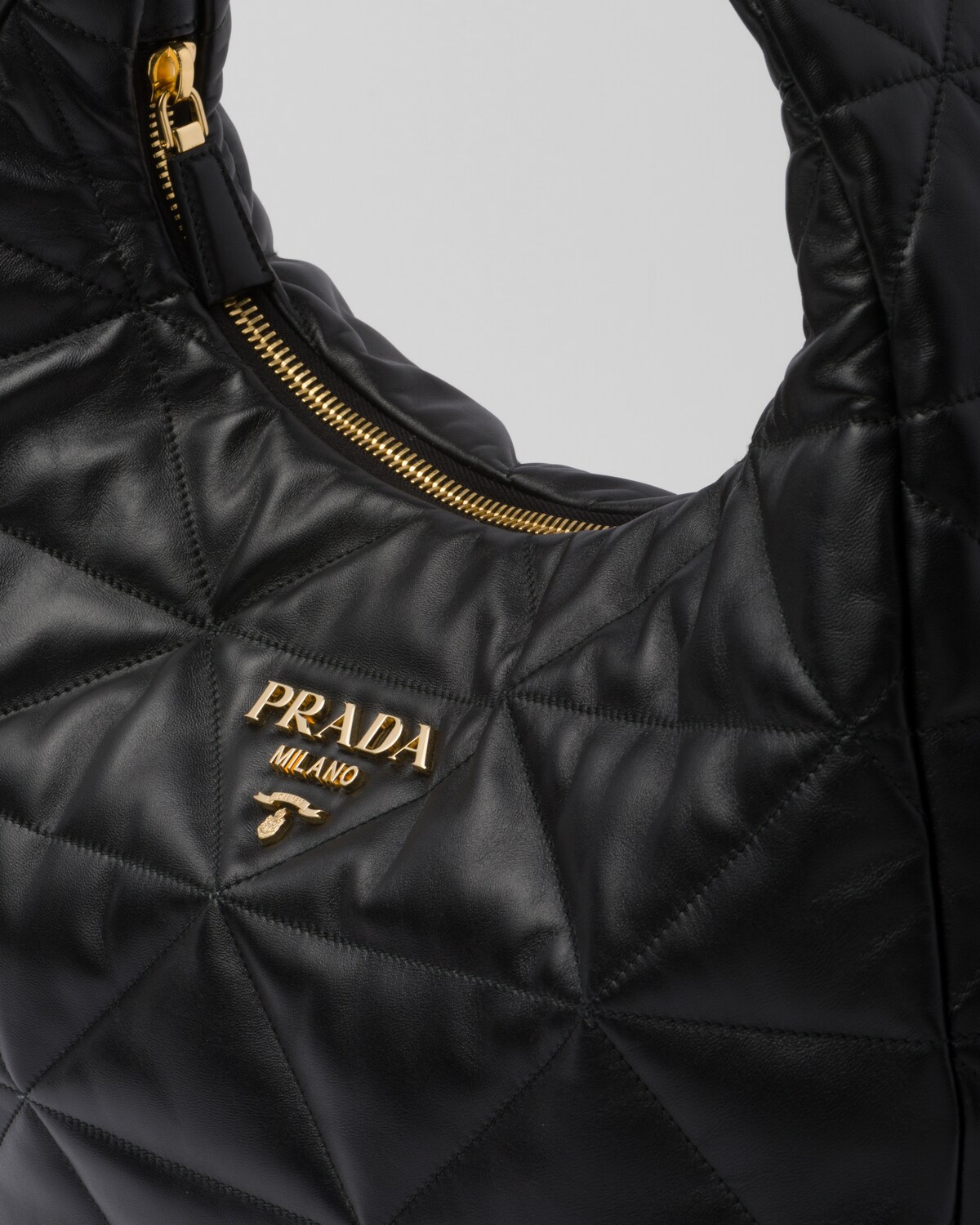 Black Large, Topstitched Nappa-leather Bag | PRADA