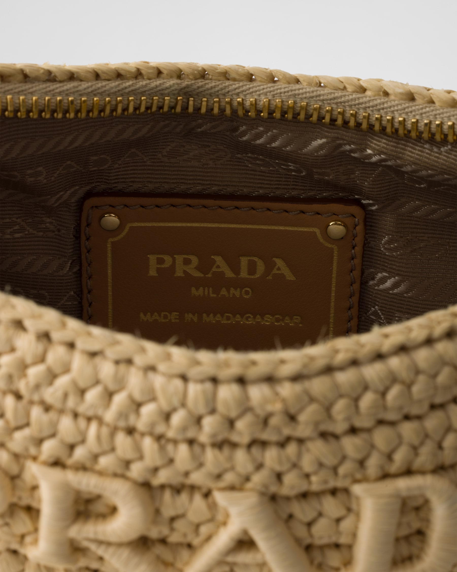 Natural Prada Arqué Crochet Shoulder Bag | PRADA