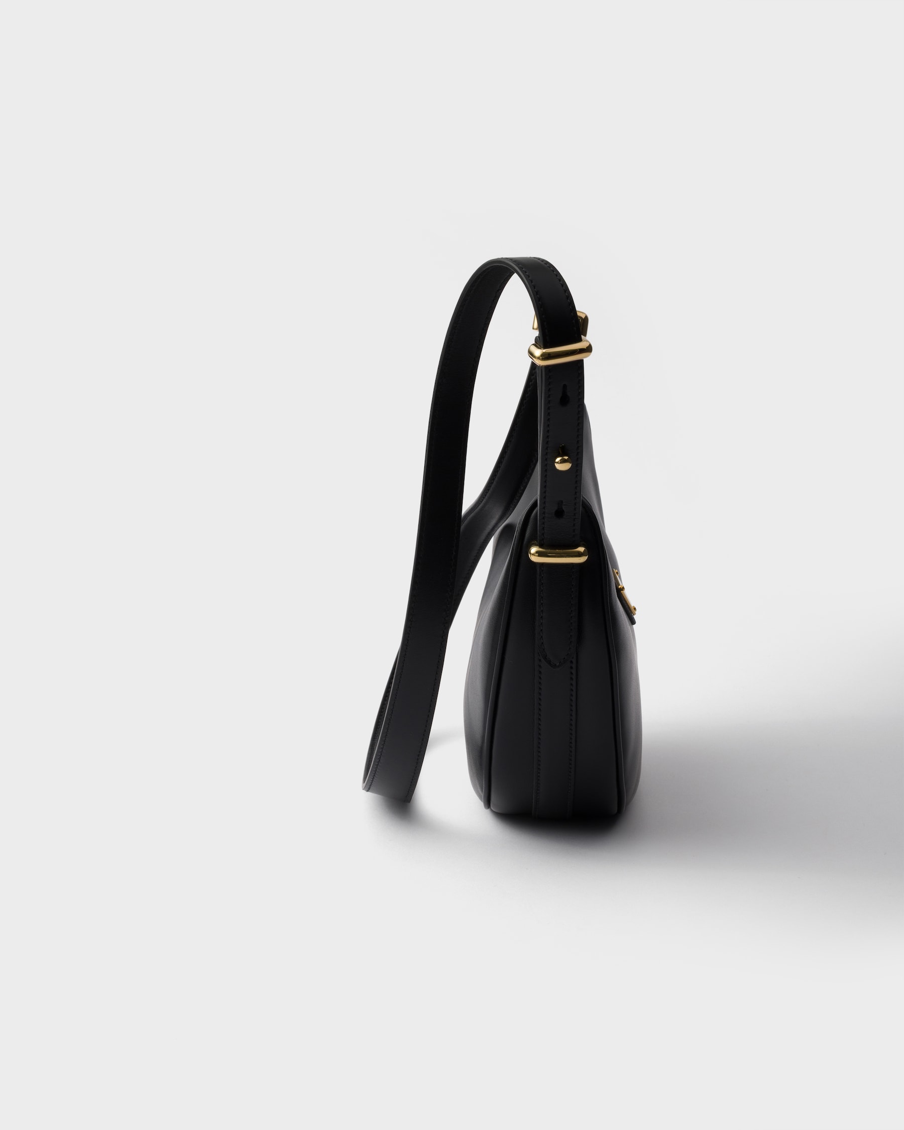 Black Prada Arqué Leather Shoulder Bag | PRADA