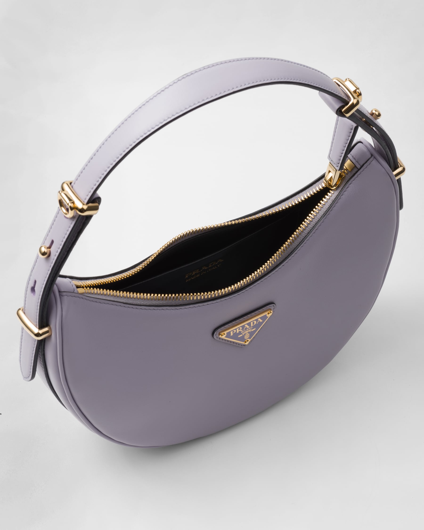 Wisteria Prada Arqué Leather Shoulder Bag | PRADA