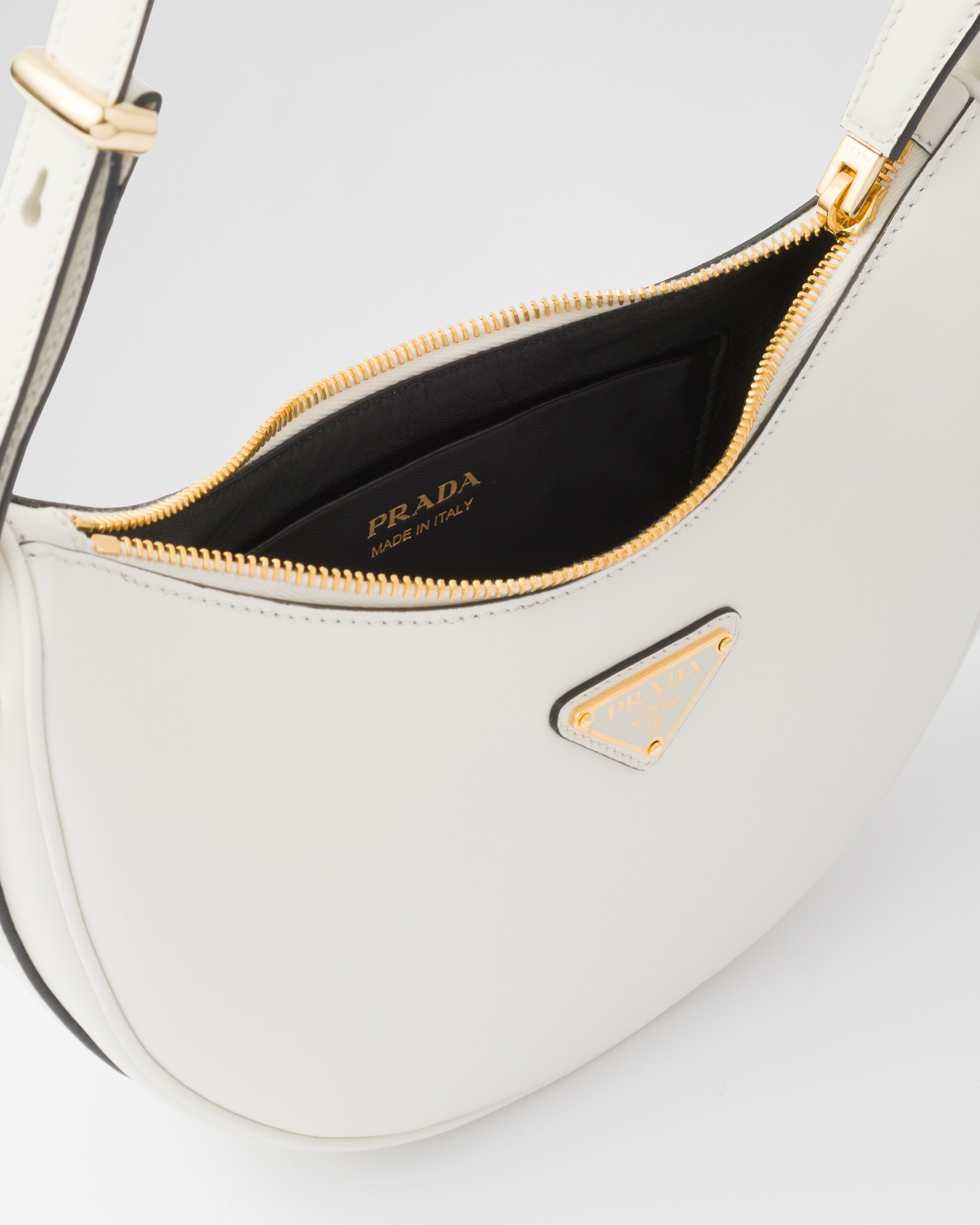 White Leather shoulder bag | Prada